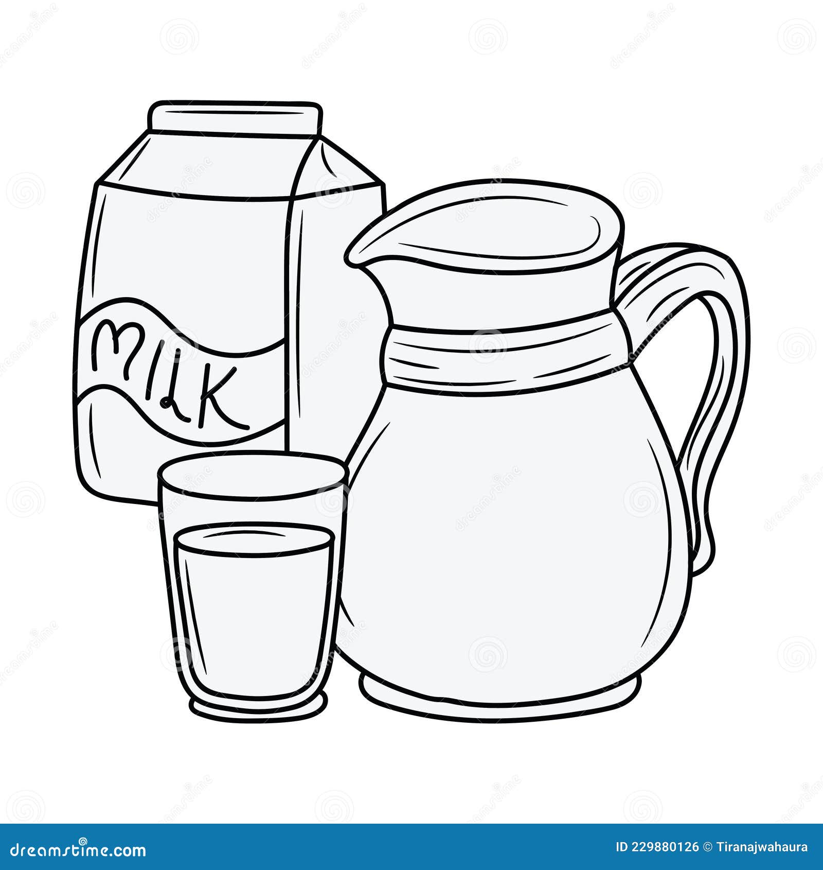 Milk Drink Vector Illustration, Outline Vector Style Stock Vector ...