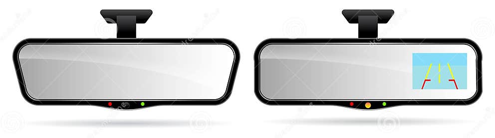 Realistic Car Automobile Rear View Mirror, with Built in Monitor and ...