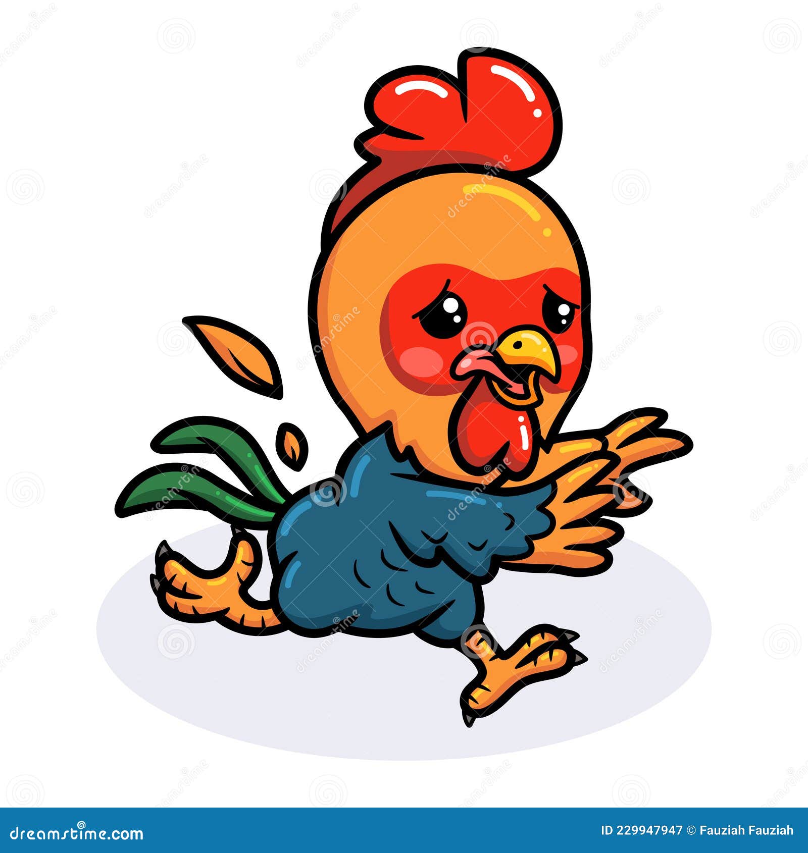 Cute Little Rooster Cartoon Running Stock Vector - Illustration of flat ...