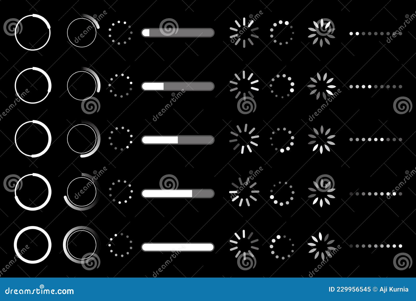 Set of Icons Loading, Streaming, Buffering Stock Vector - Illustration ...