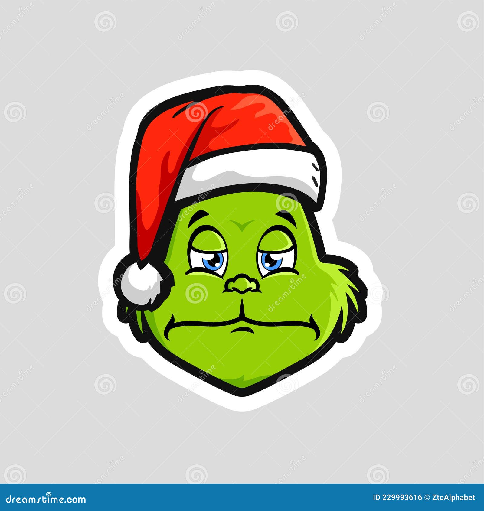 Grinch Emoji Smiling Cool Face Icon Vector Illustration | CartoonDealer ...