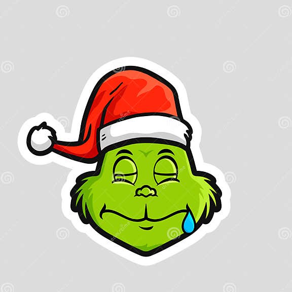 Grinch Christmas Emoji Emoticon Drooling Face Icons Editorial Image ...