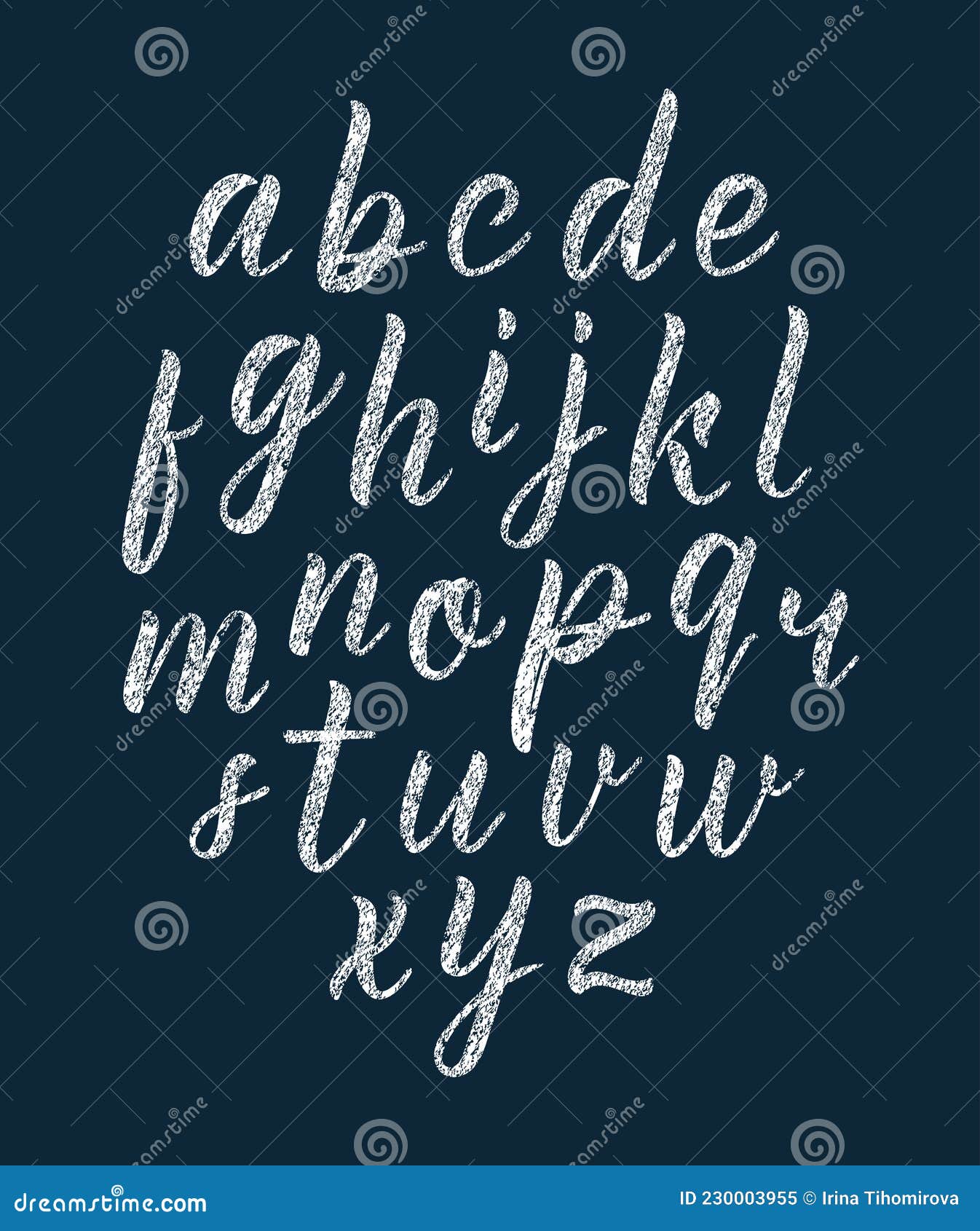 Handwritten Latin Alphabet. Cursive Black Letters. Vector Fonts Isolate ...