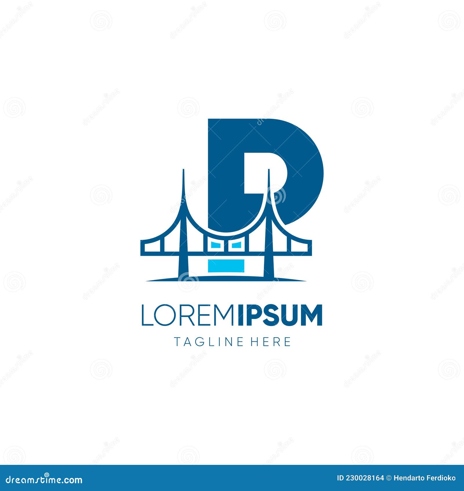 Letter P Bridge Logo Design Vector Icon Graphic Emblem Illustration ...