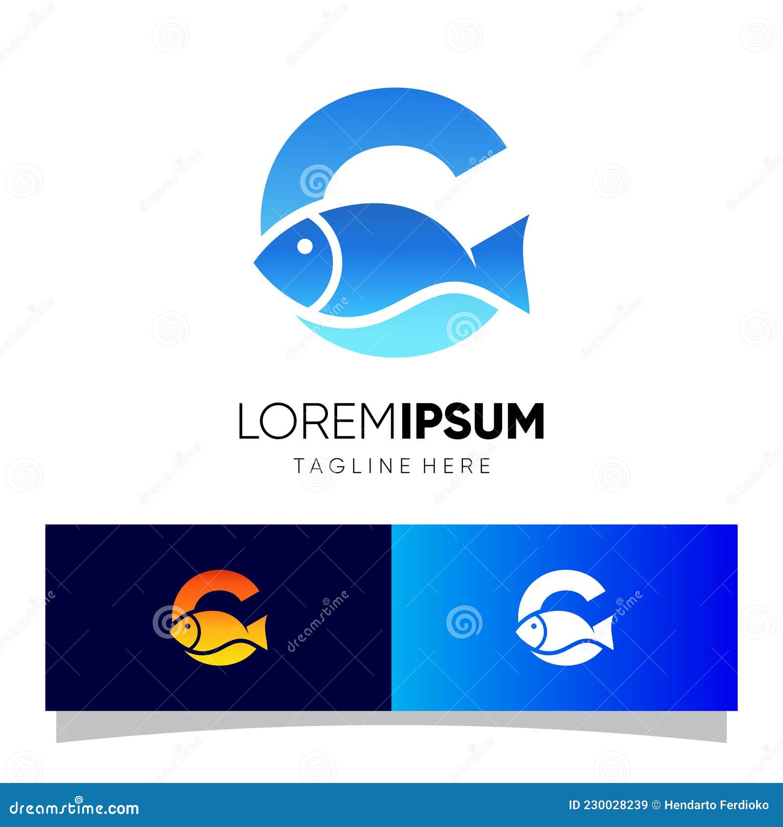 Letter C Initial Fish Logo Design Vector Icon Graphic Emblem ...