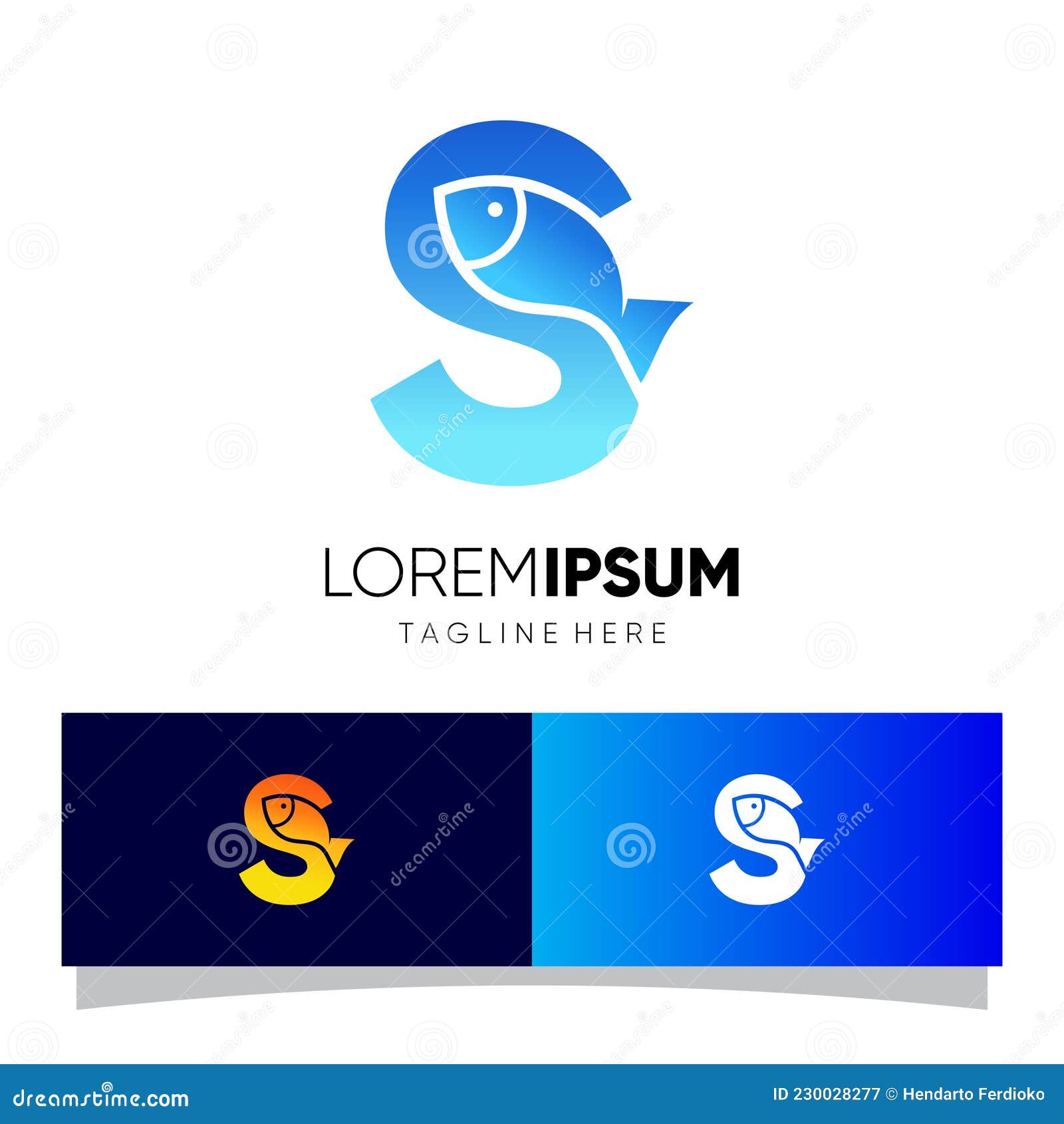 Letter S Initial Fish Logo Design Vector Icon Graphic Emblem ...