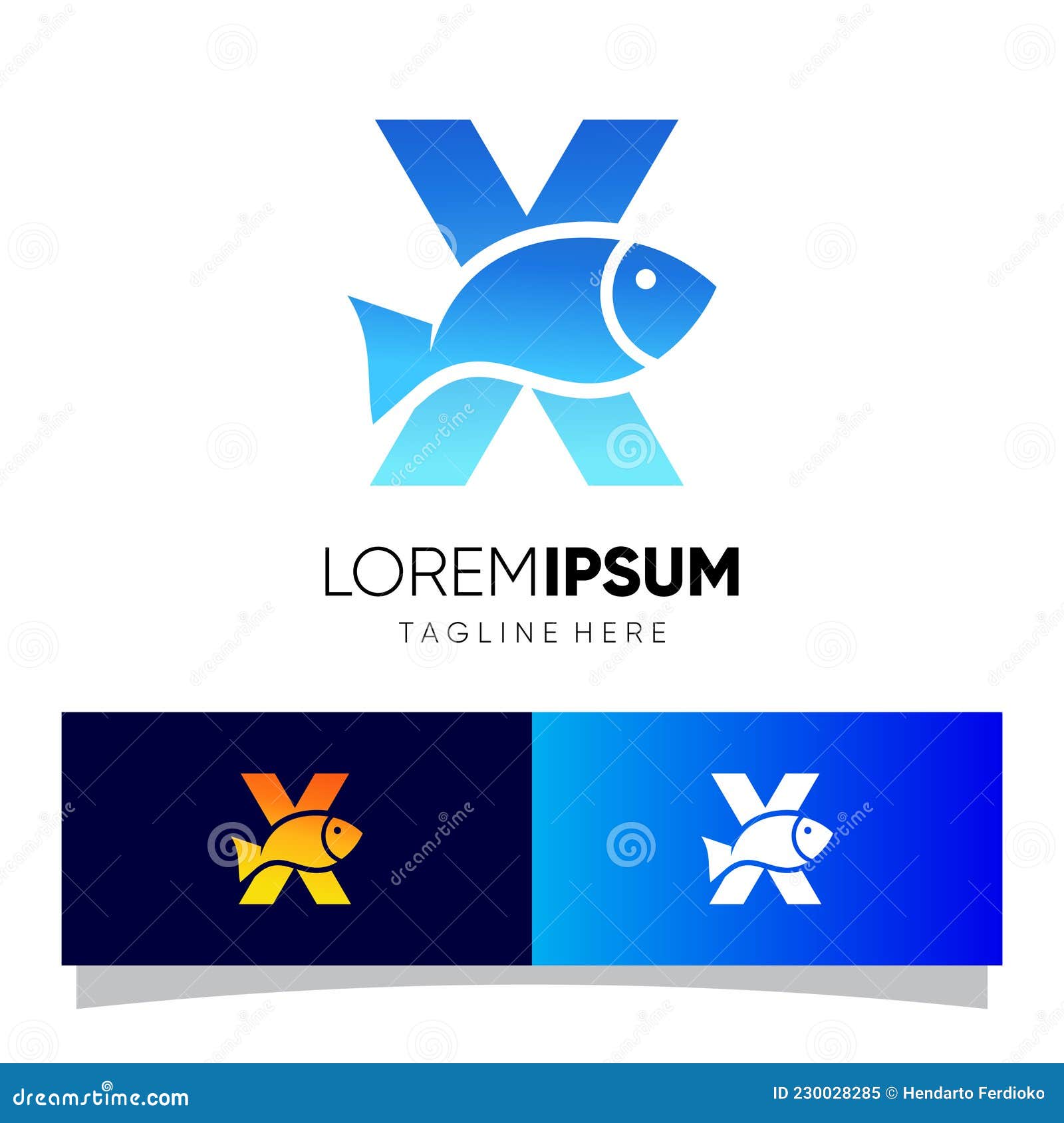 Letter X Initial Fish Logo Design Vector Icon Graphic Emblem ...