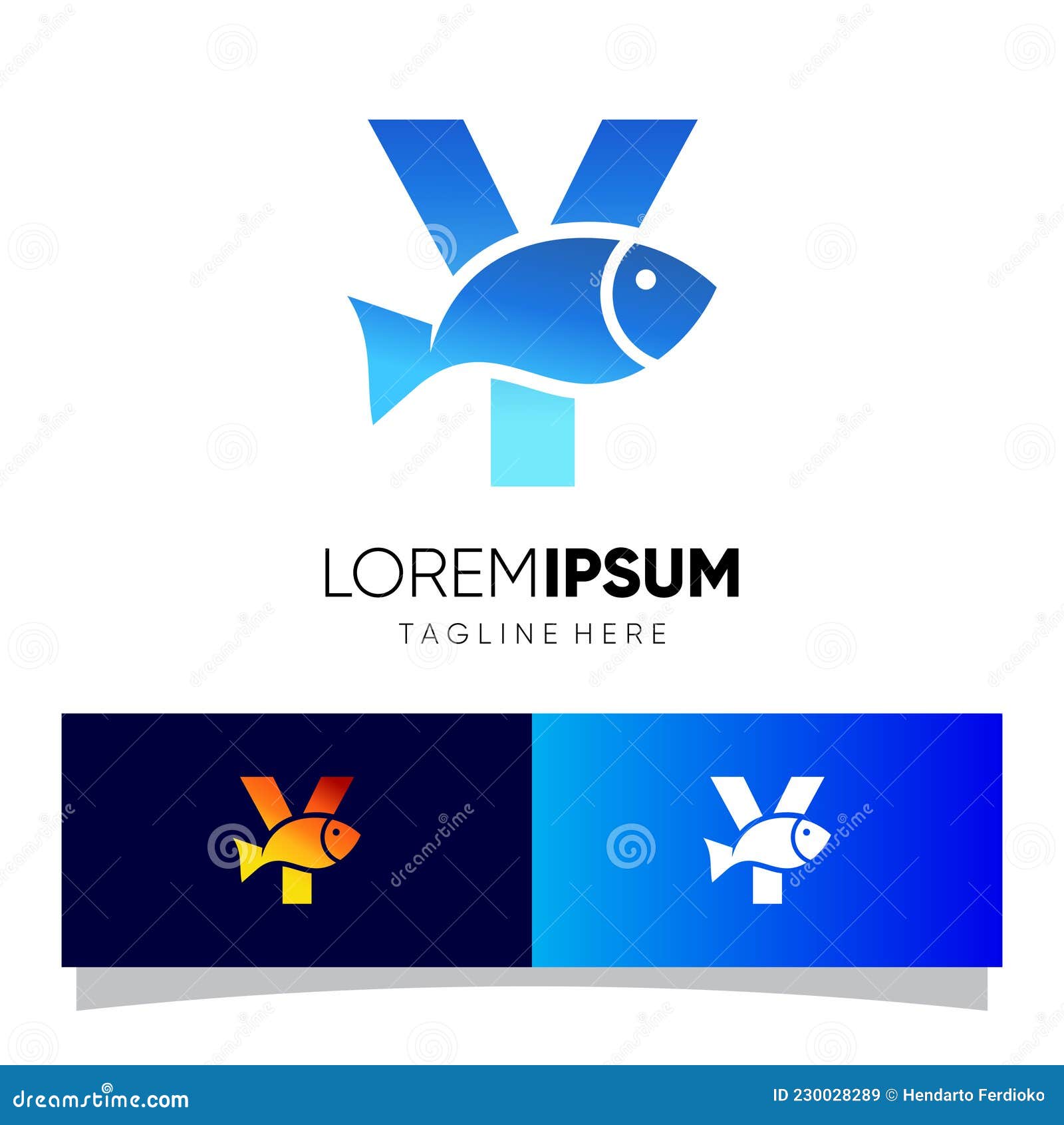 Letter Y Initial Fish Logo Design Vector Icon Graphic Emblem ...