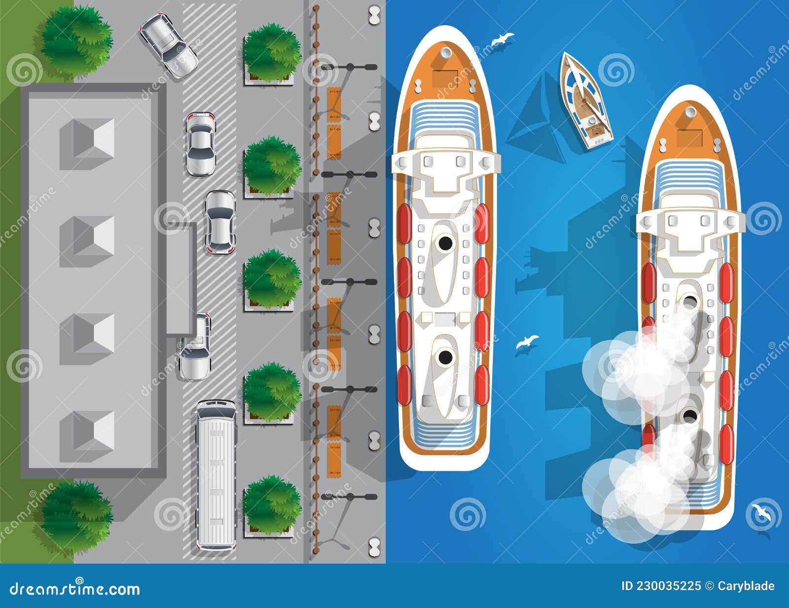Seaport. stock vector. Illustration of nautical, concept - 230035225