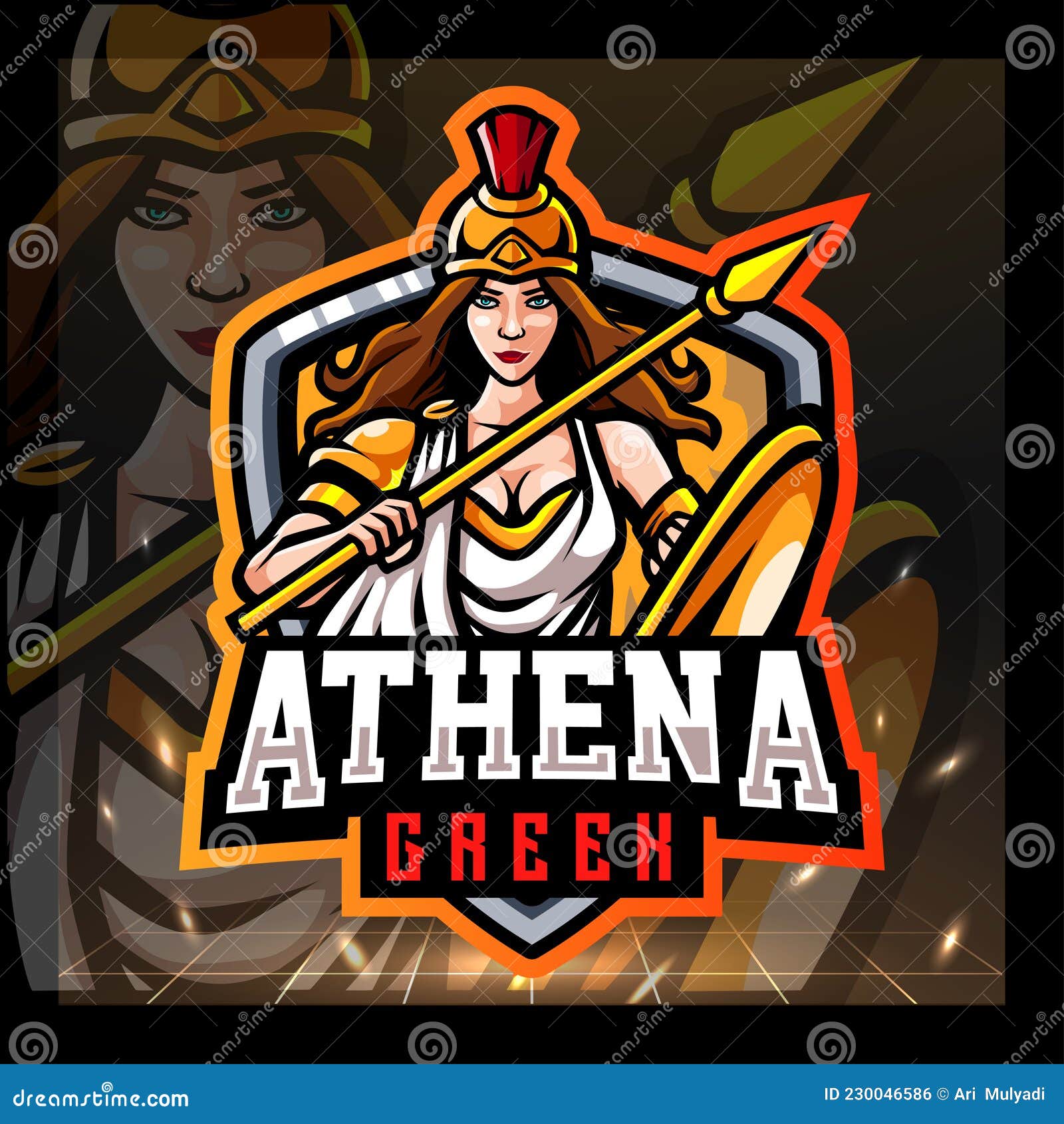 ,Athena Greek Goddess From Ancient Mythology. Female Character Vector ...