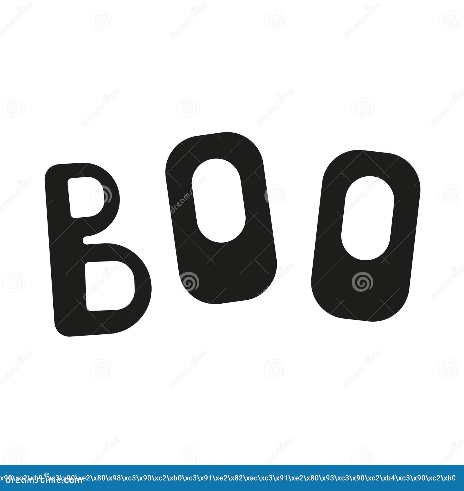 Boo Black Inscription Shape. Halloween Horror Symbol Stock Vector ...