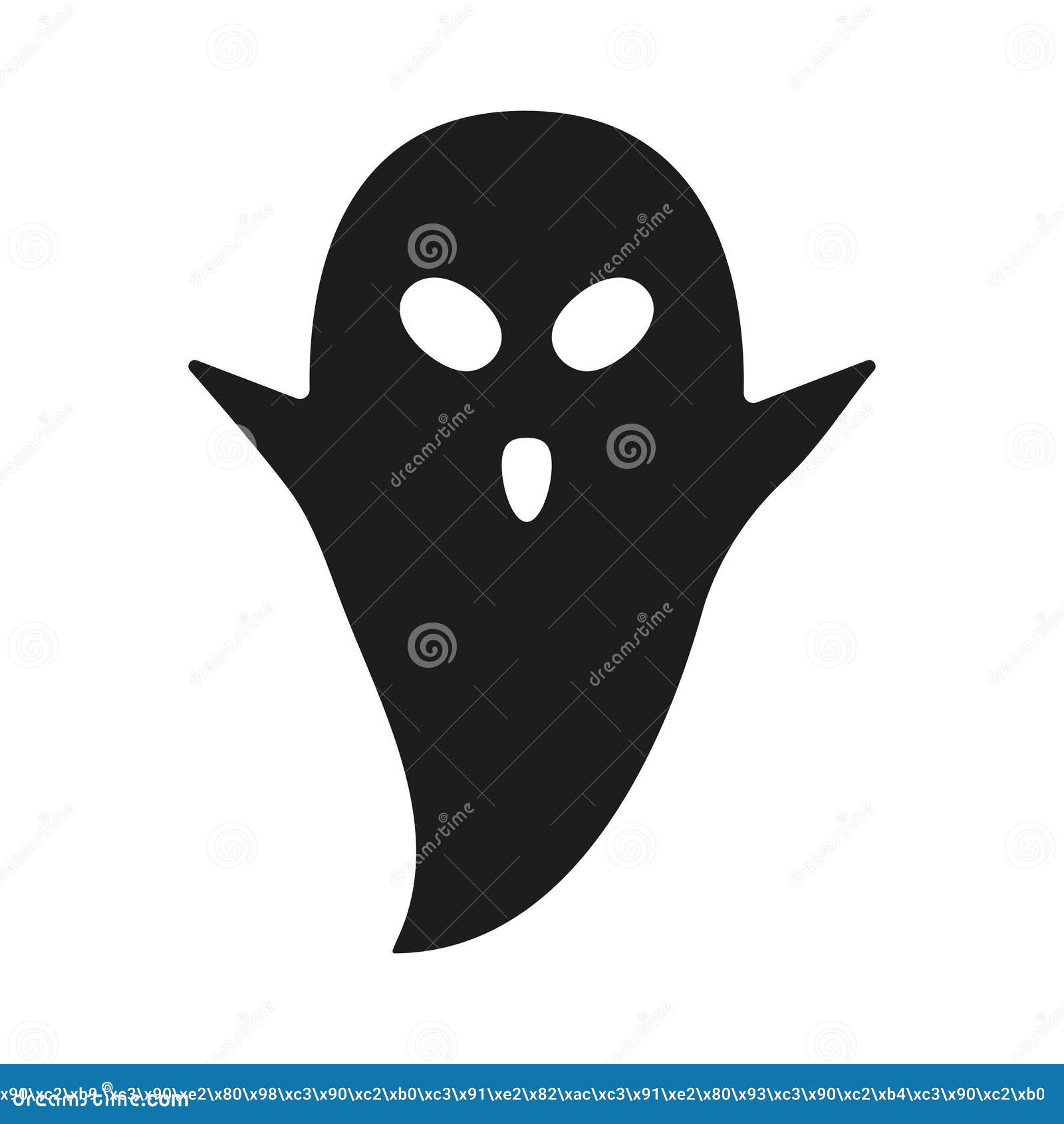 Ghost Icon. Halloween Party Character. Creepy Horror Symbol Stock ...