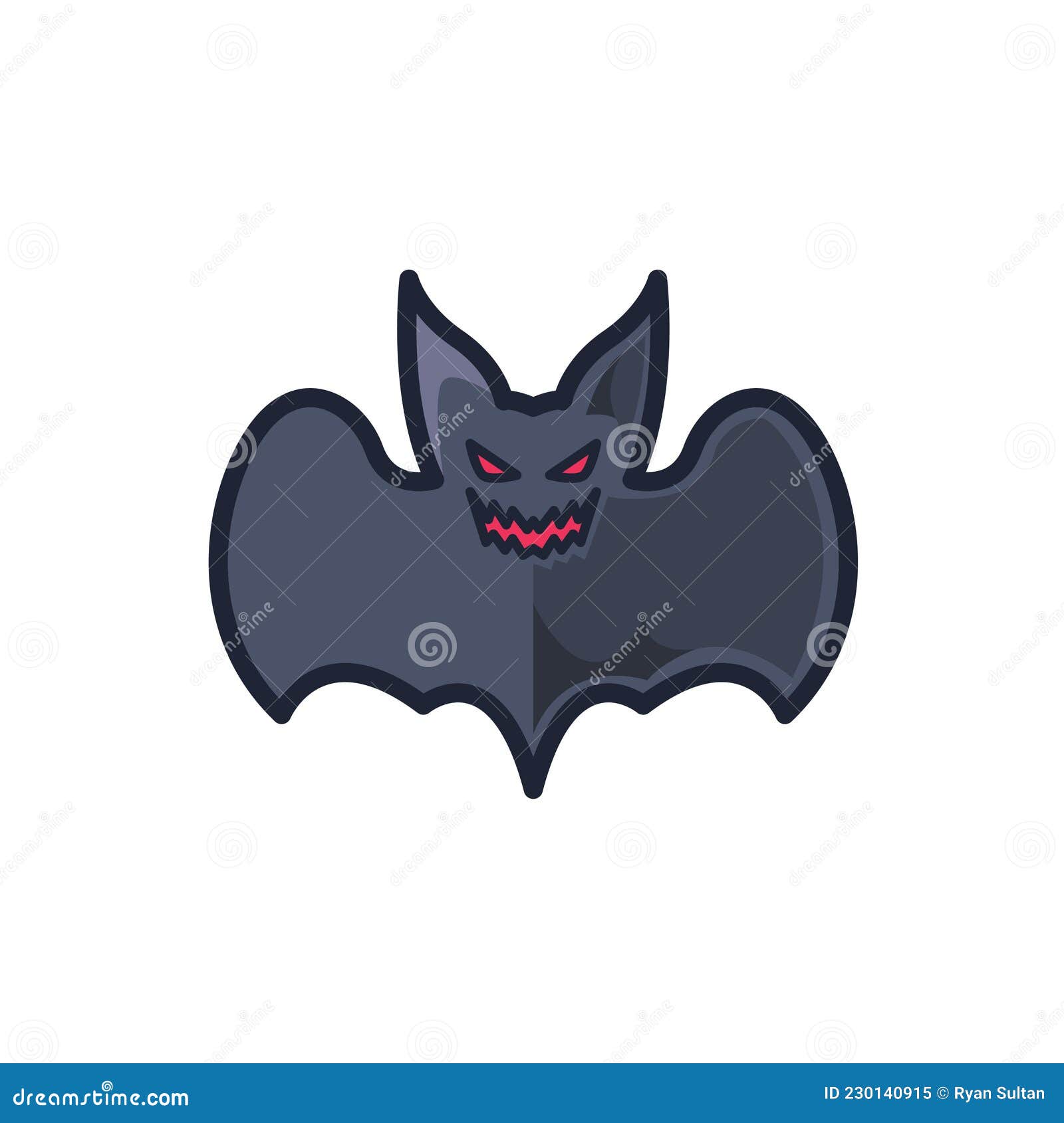 Bat Halloween Icon Vector stock vector. Illustration of horror - 230140915