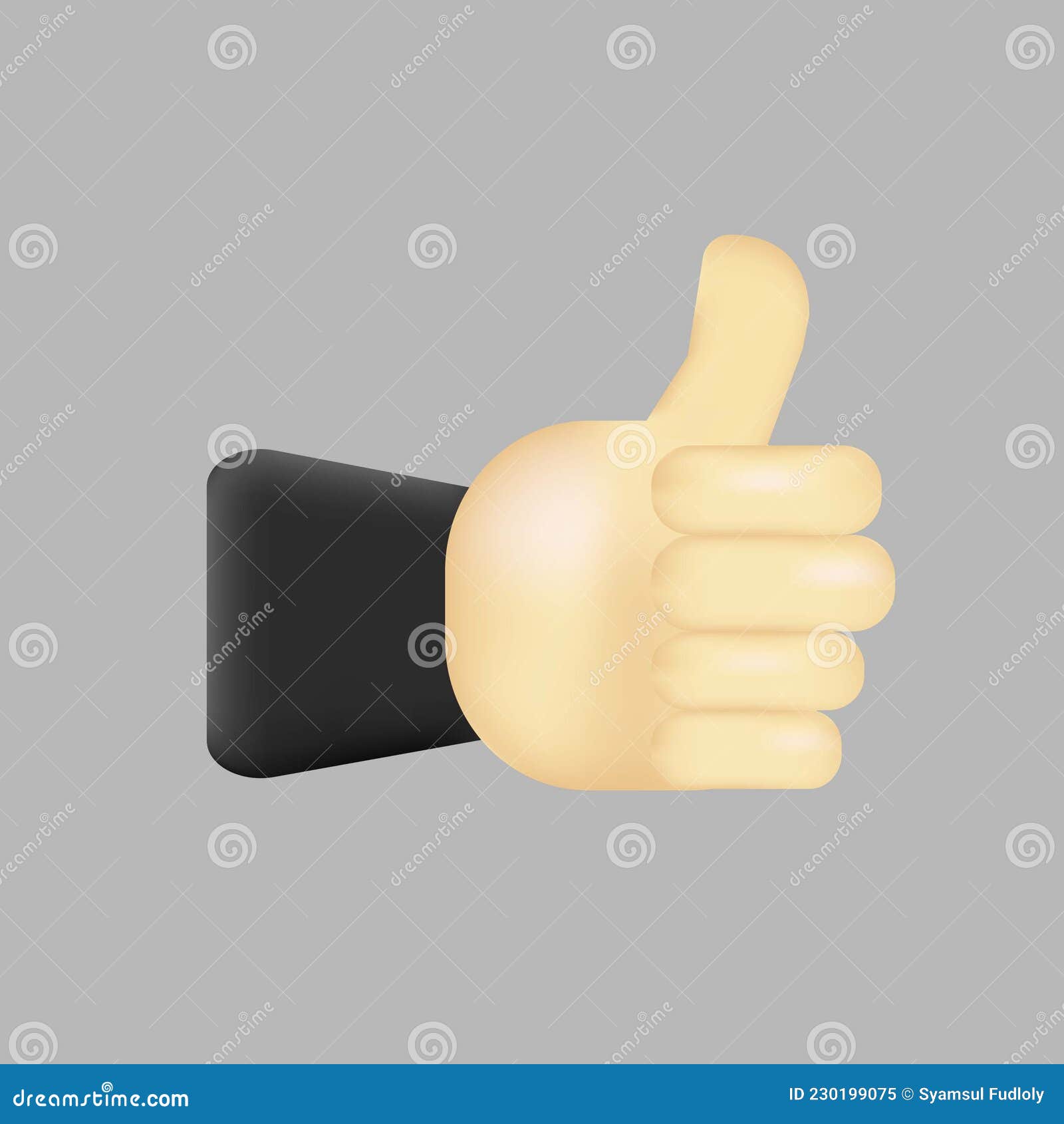 3d Thumb Hand Illustration Icon Symbol Design Stock Vector ...