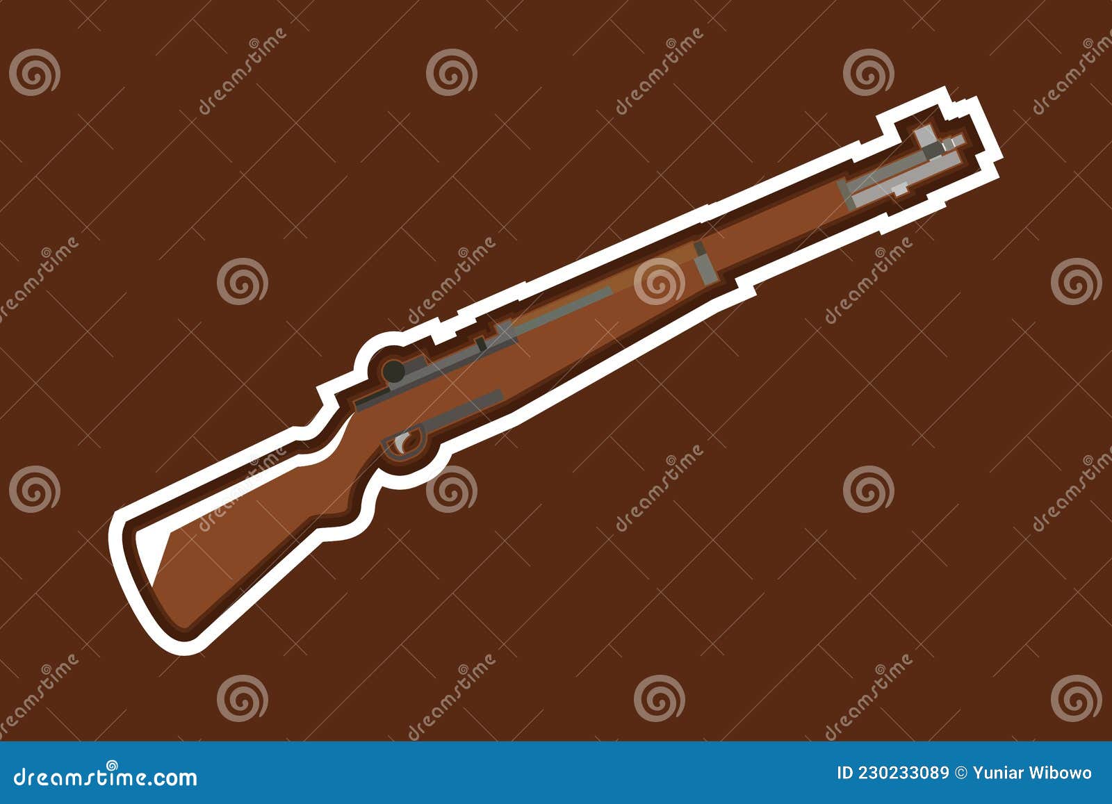 World War II Rifle With Bayonet Cartoon Vector | CartoonDealer.com ...