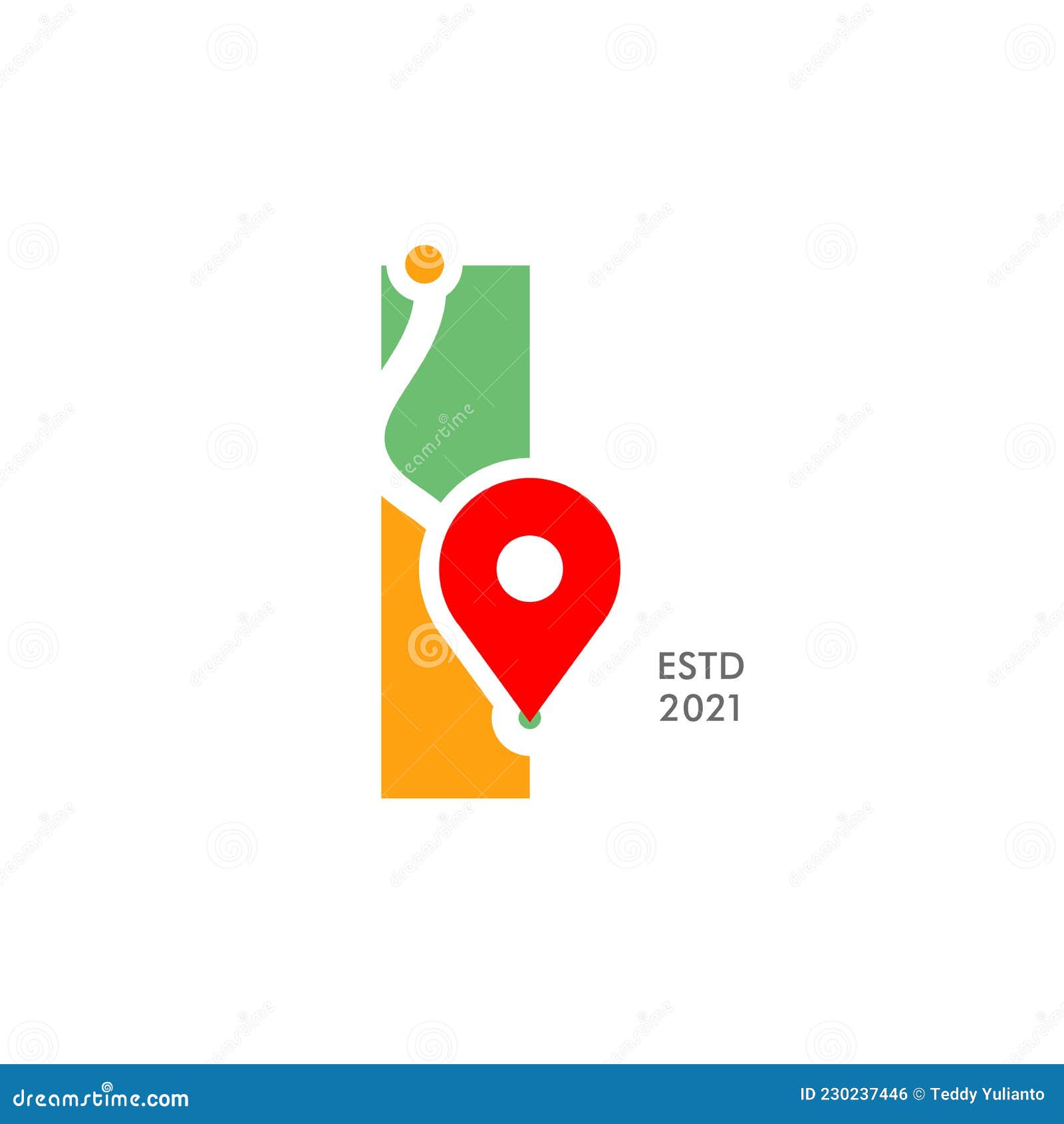 Simple and Modern Initial I Pin Location. Stock Vector - Illustration ...