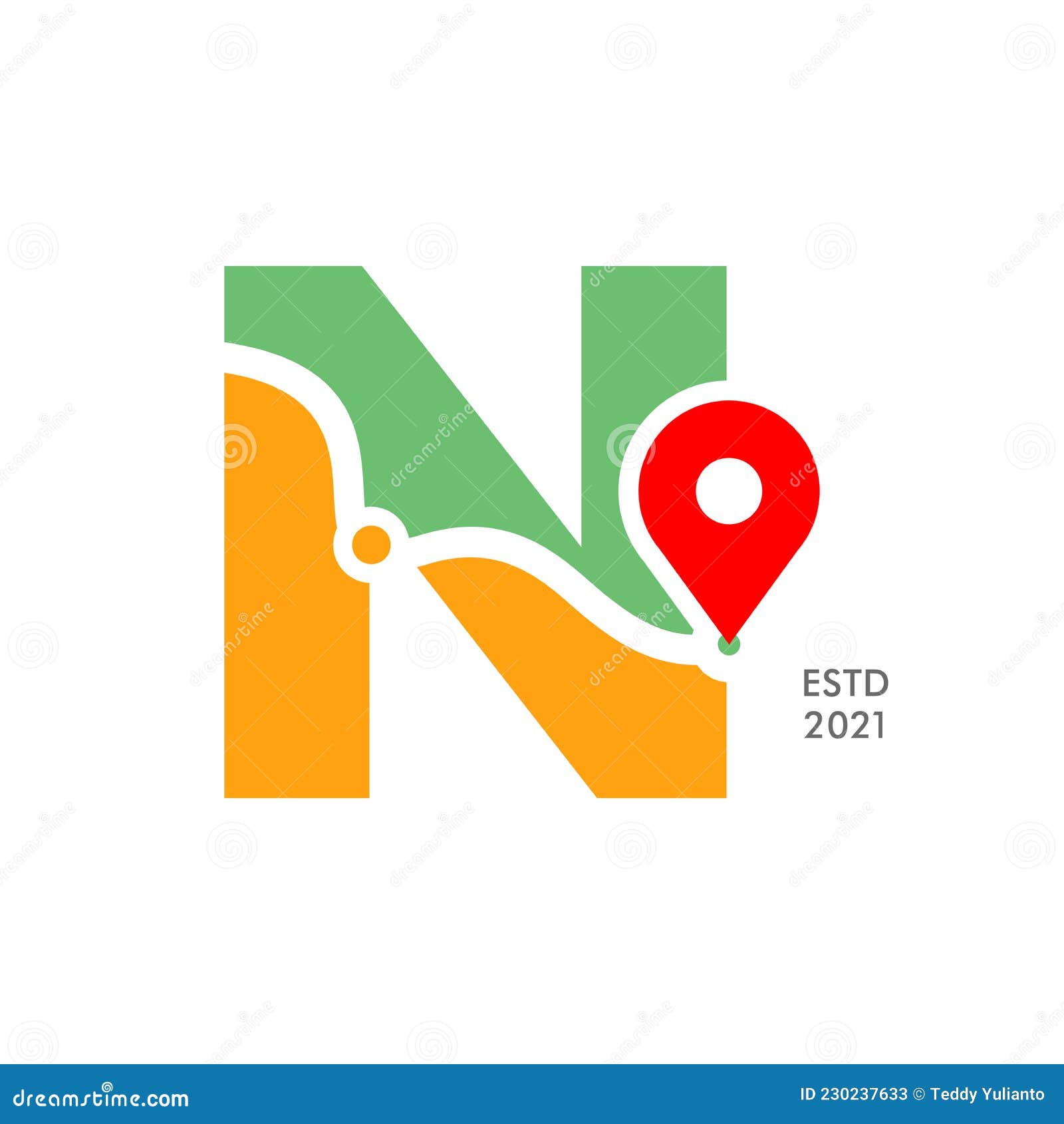 Simple and Modern Initial N Pin Location. Stock Vector - Illustration ...