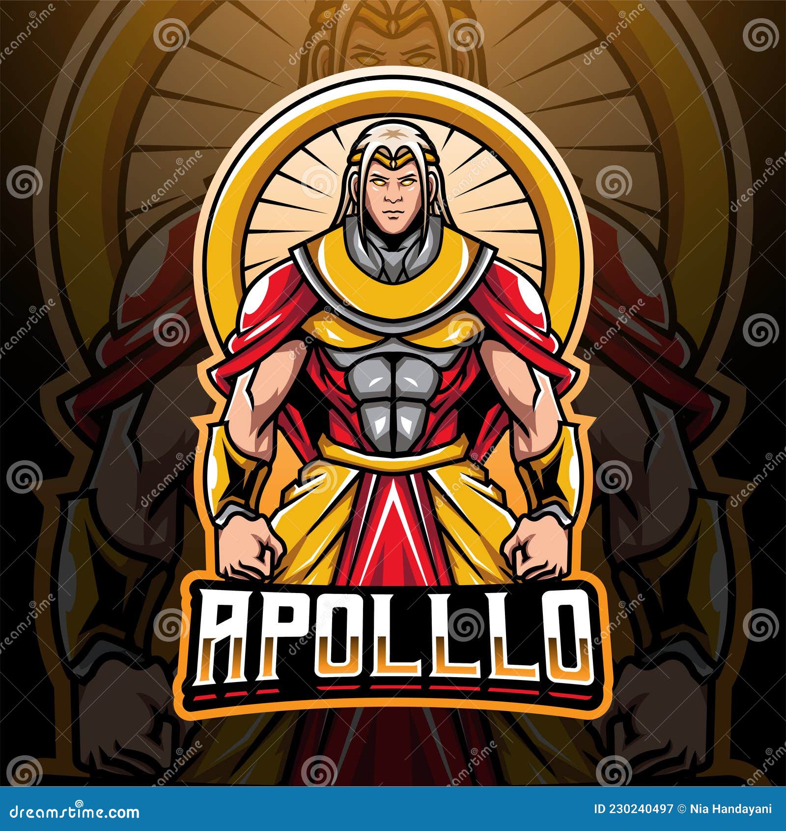 Apollo God Mascot Logo Design Cartoon Vector | CartoonDealer.com #256255469