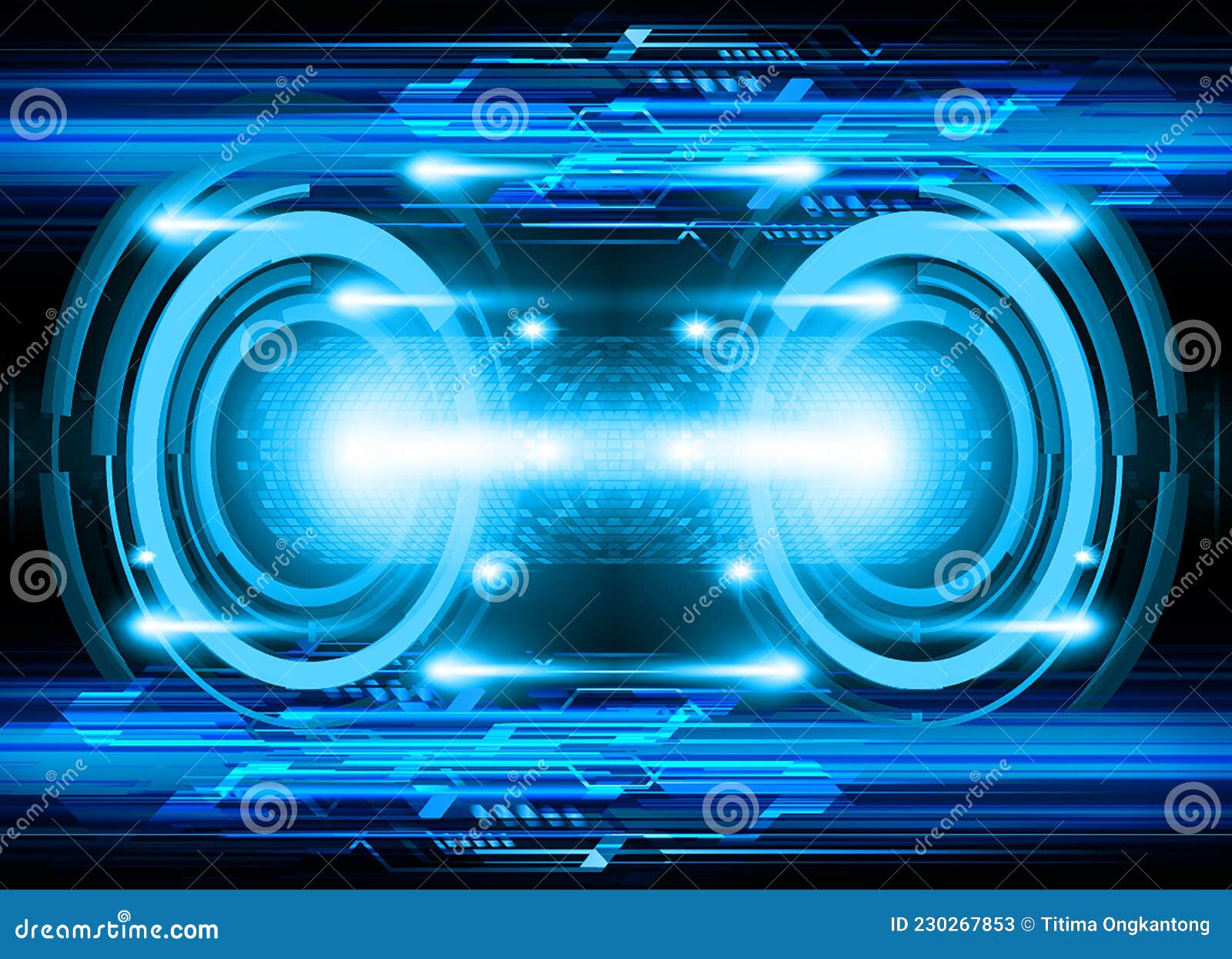 Blue Cyber Circuit Future Technology Concept Background Stock Vector - Illustration of design ...
