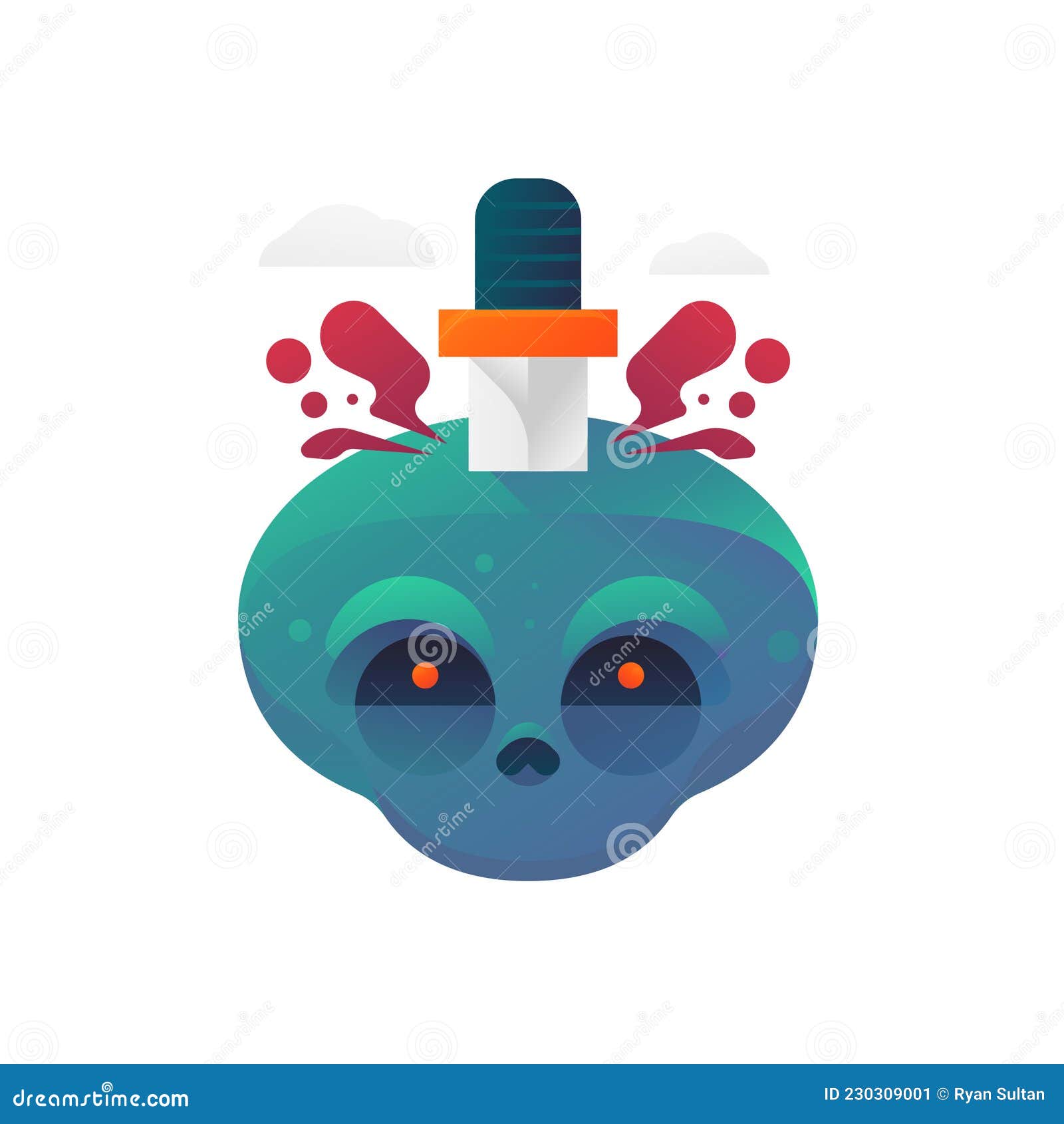 Stabbed 3D Halloween Icon Vector Stock Vector - Illustration of magic ...