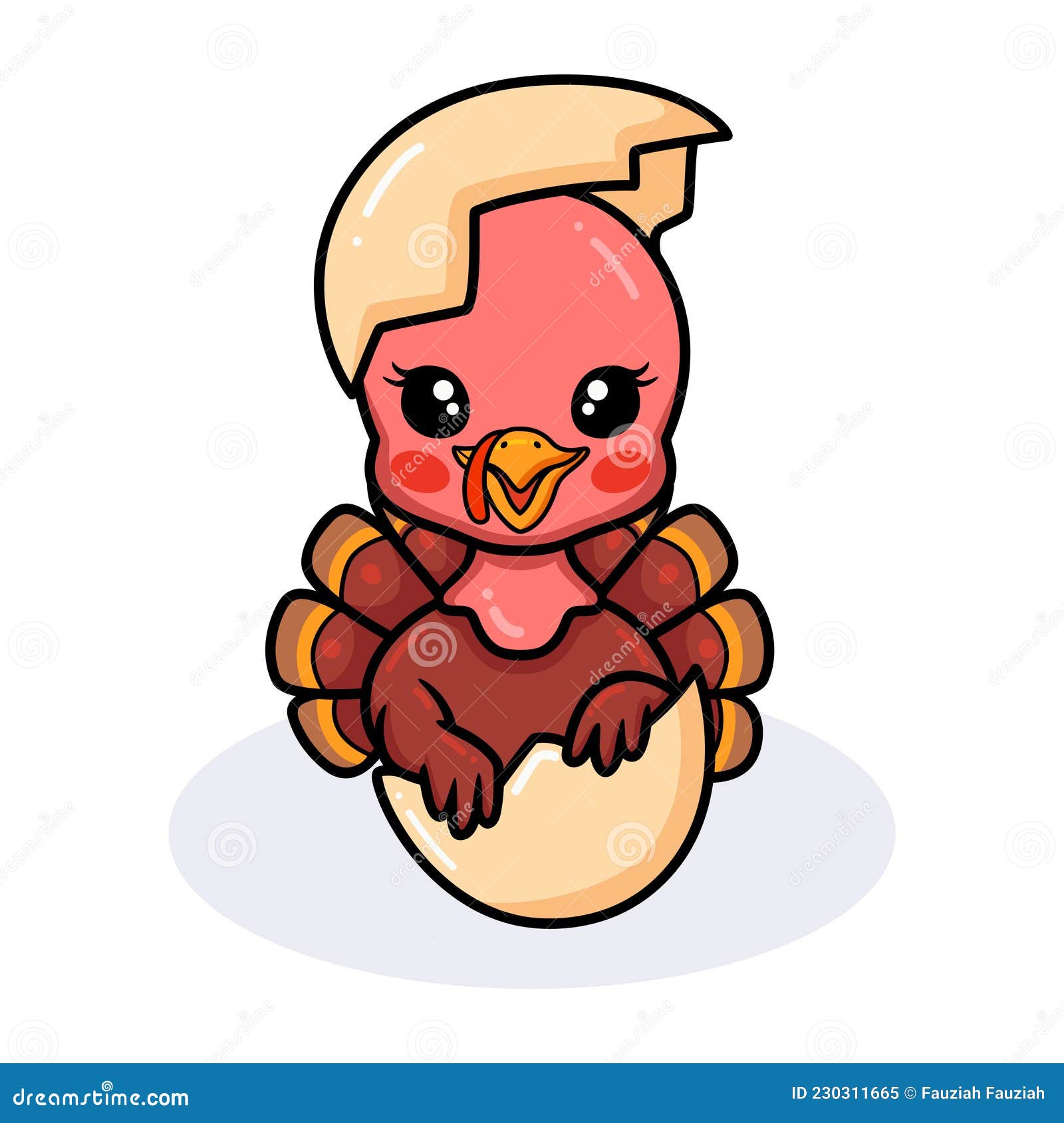 Cute Baby Turkey Cartoon Inside an Egg Stock Vector - Illustration of ...