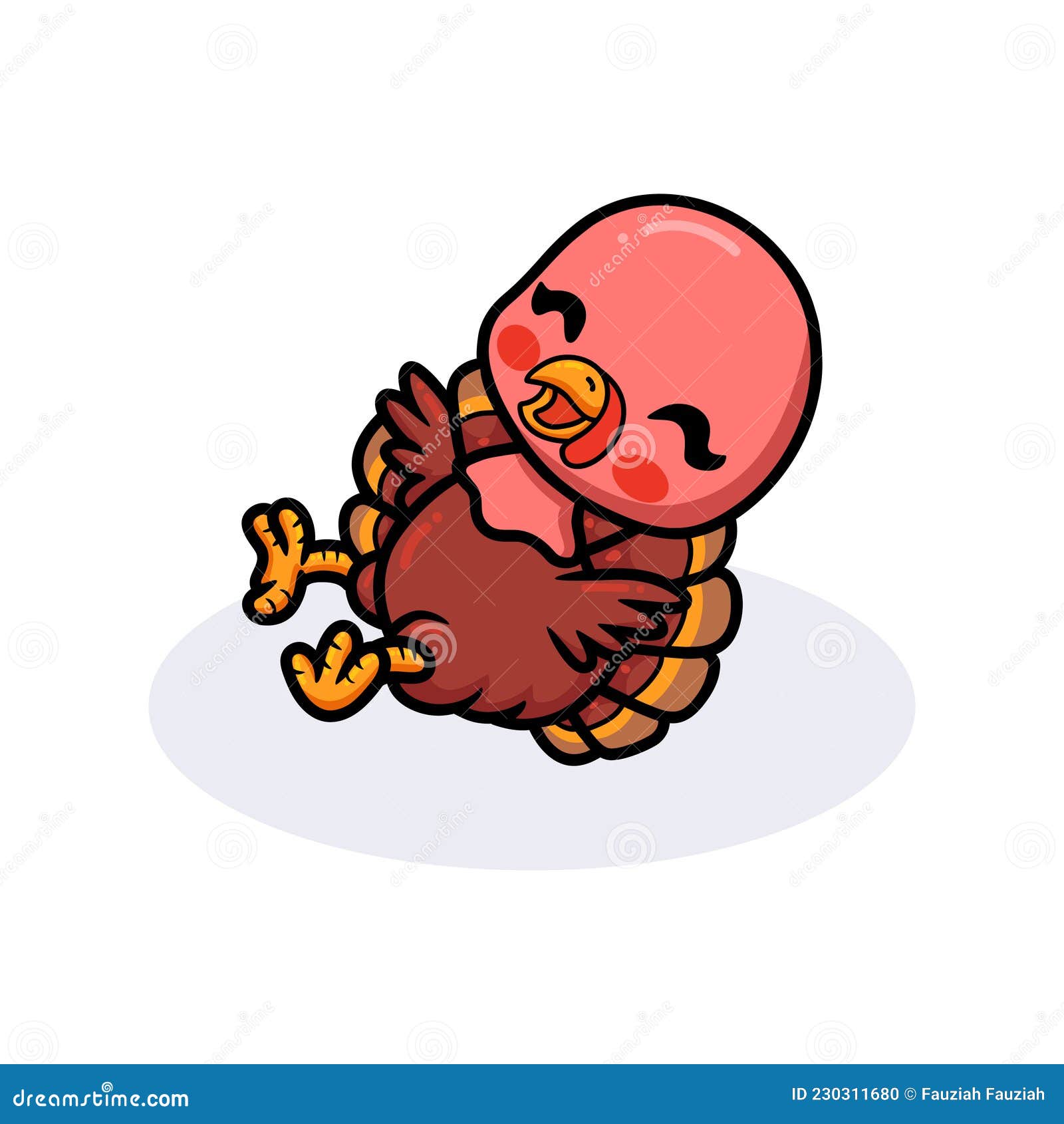 Cute Happy Baby Turkey Cartoon Stock Vector - Illustration of animal ...