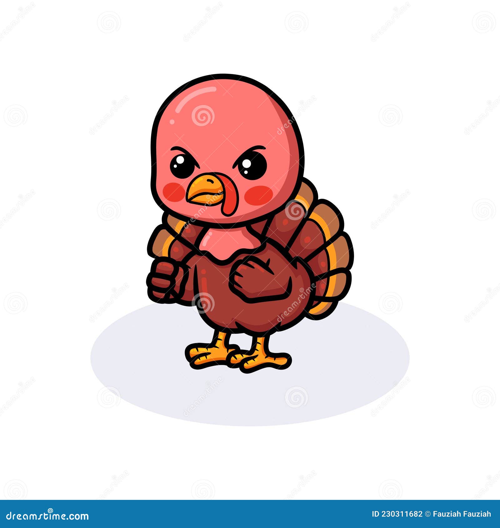 Cute Angry Baby Turkey Cartoon Stock Vector - Illustration of childhood ...