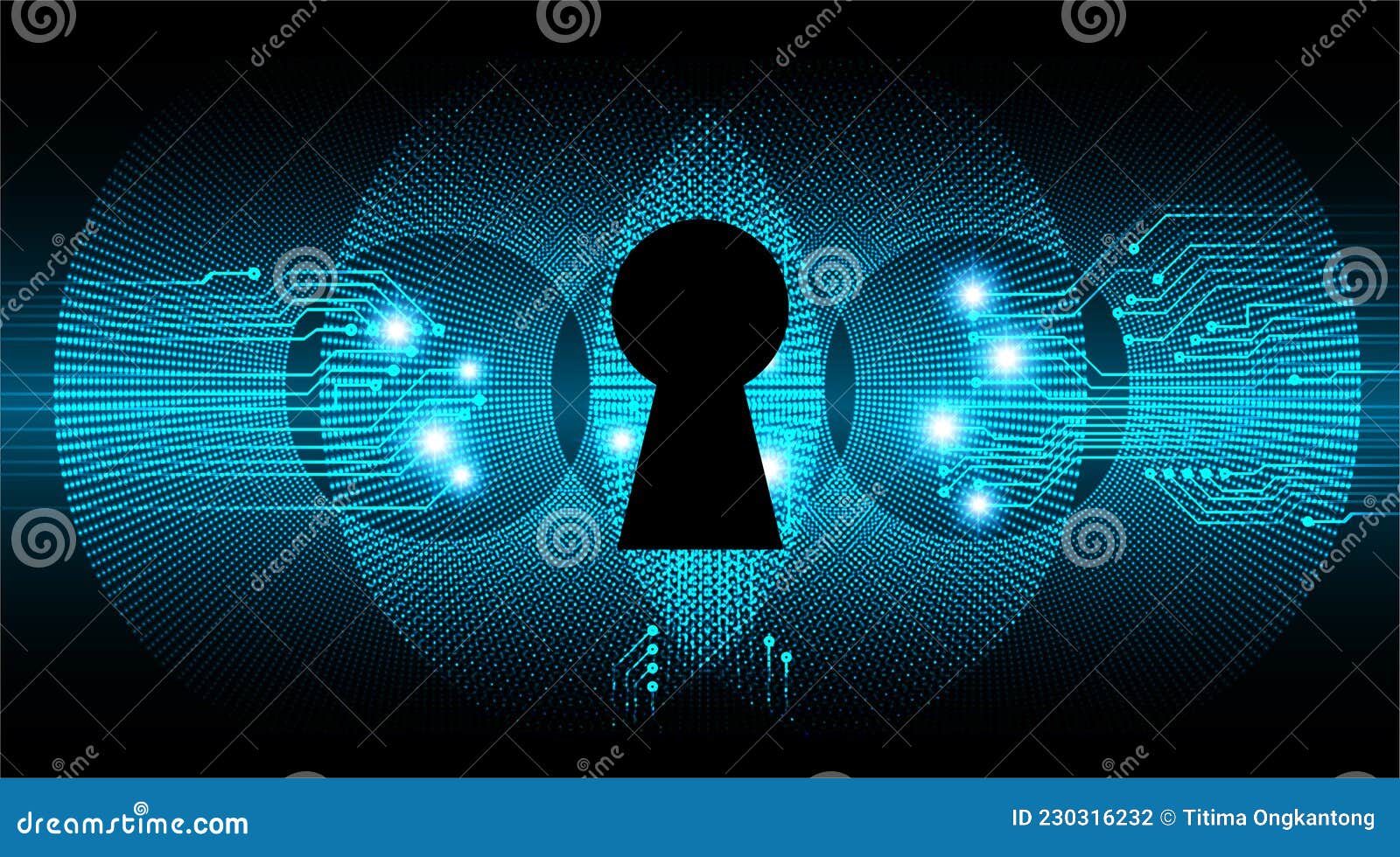 Safety Concept, Closed Padlock on Digital, Cyber Security, Blue ...