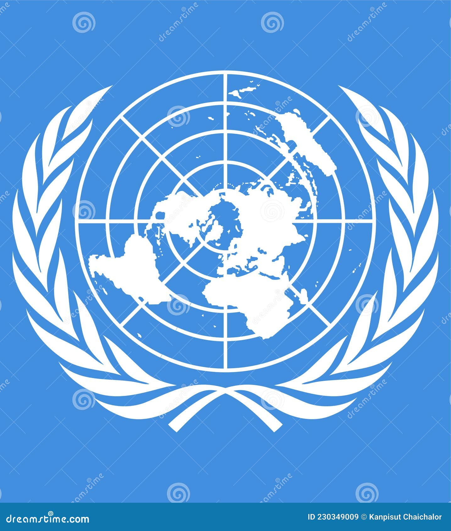Small Flag of the United Nations. United Nations Flag Vector. UN Symbol ...