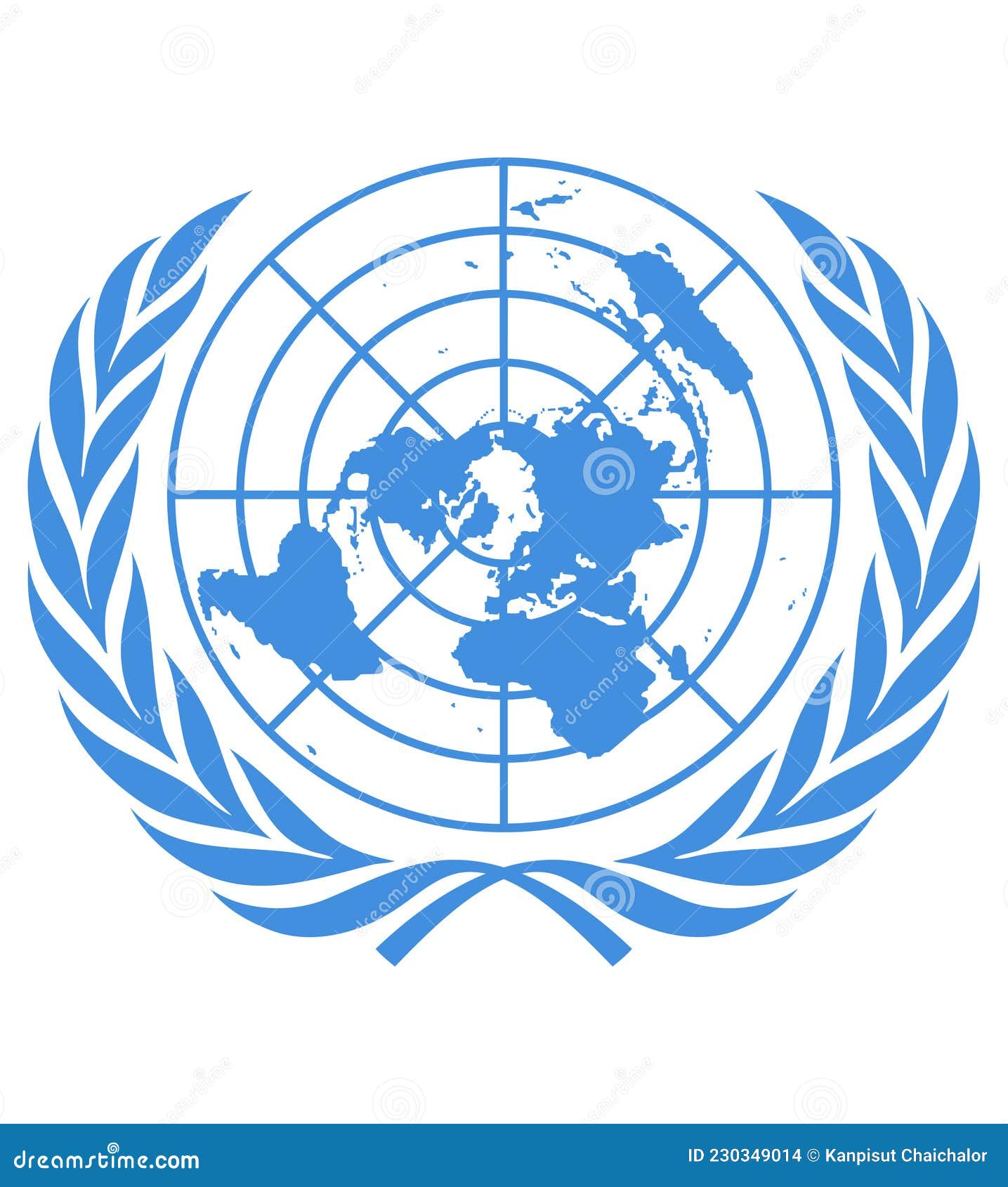 Small Flag of the United Nations. United Nations Flag Vector. UN Symbol ...