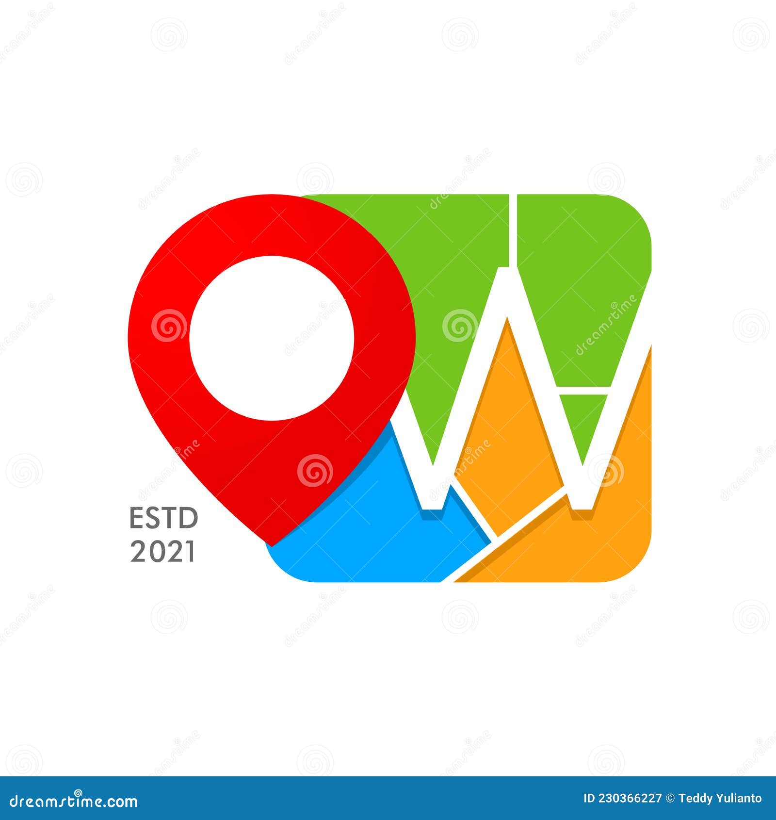 Modern Initial W City Maps stock vector. Illustration of explore ...