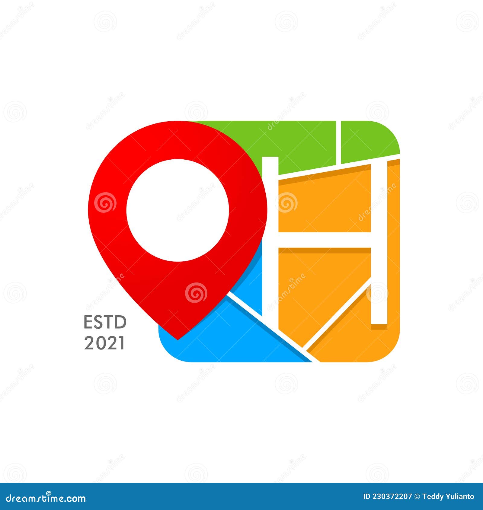 Modern Initial H City Maps stock vector. Illustration of marker - 230372207