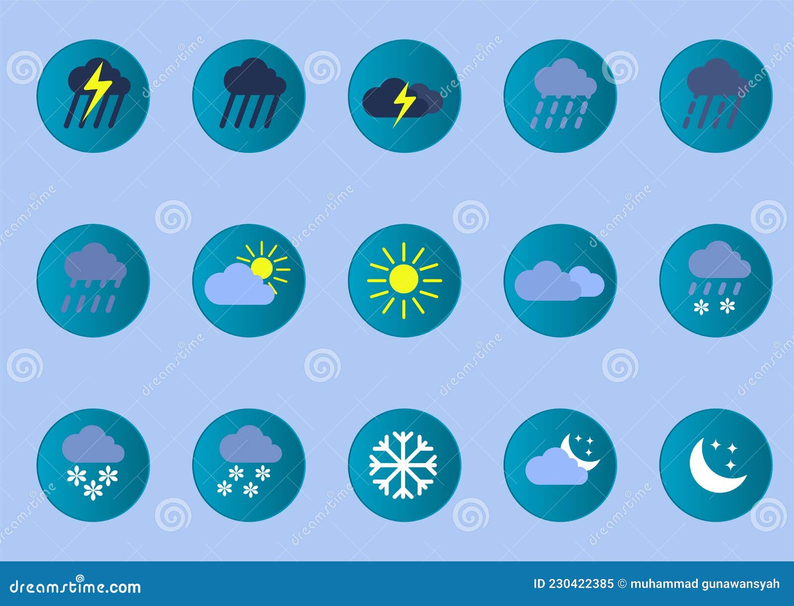 Set of Weather Sticker Icons, Vector Illustration Stock Vector ...