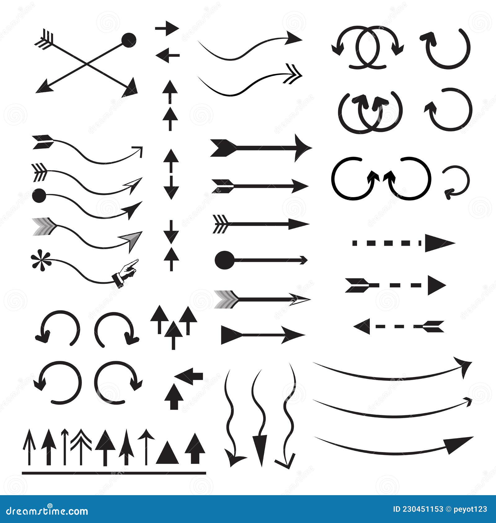 Simple Arrow Element Set Bundle Stock Vector - Illustration of ...