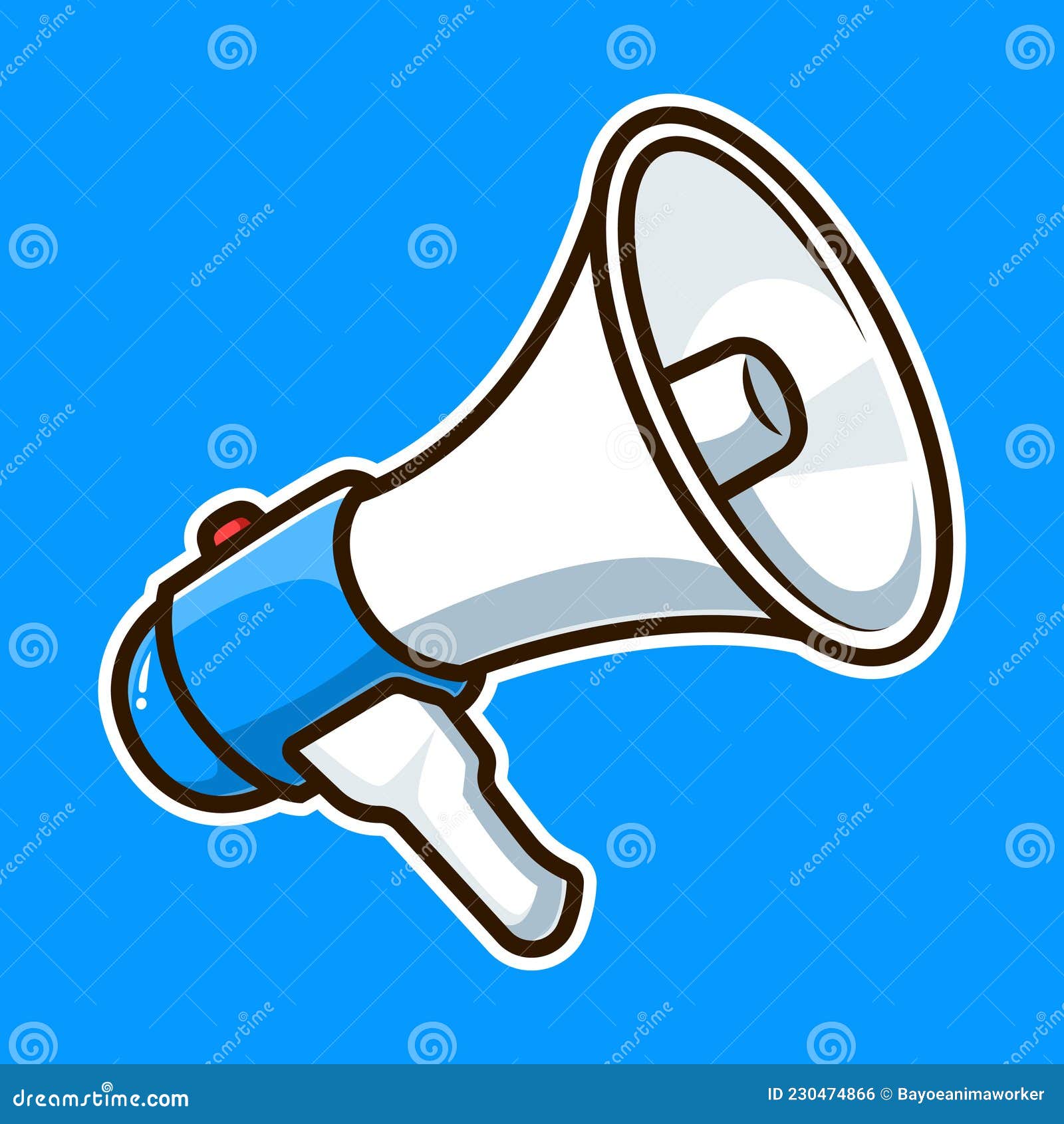 Blue and White Megaphone Vector Illustration Stock Vector ...