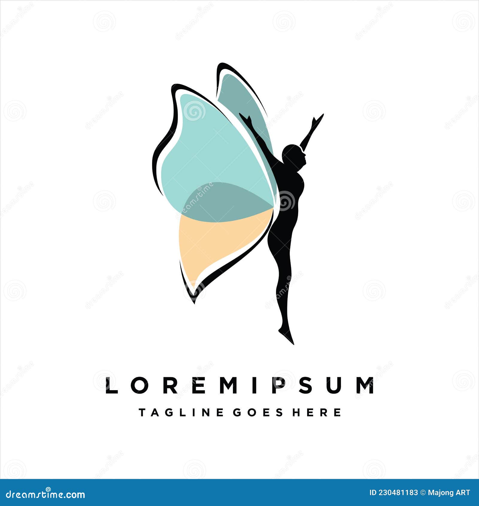 Butterfly Woman Logo Design Inspiration. Stock Vector - Illustration of ...
