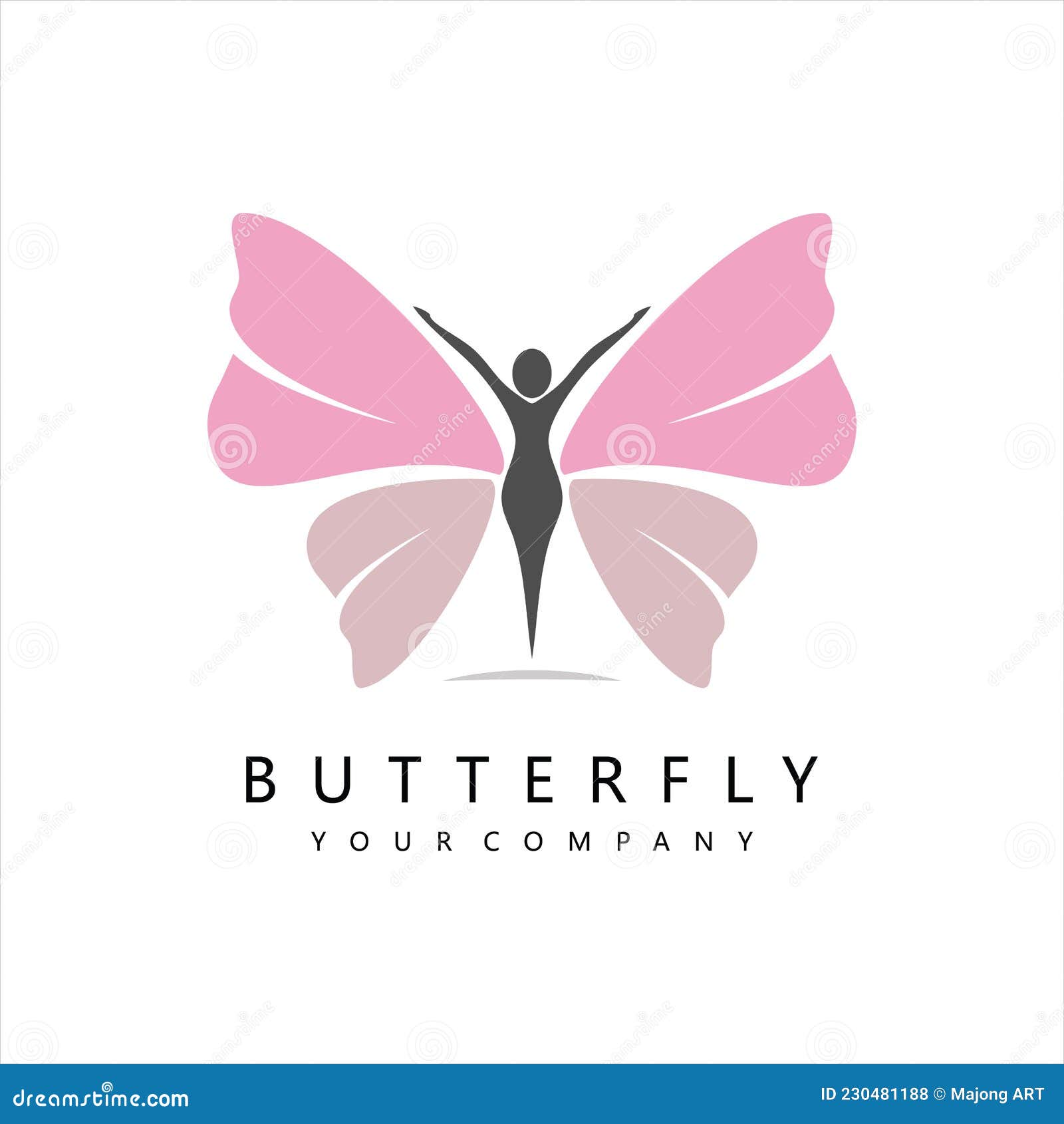 Butterfly Woman Logo Design Inspiration. Stock Vector - Illustration of ...