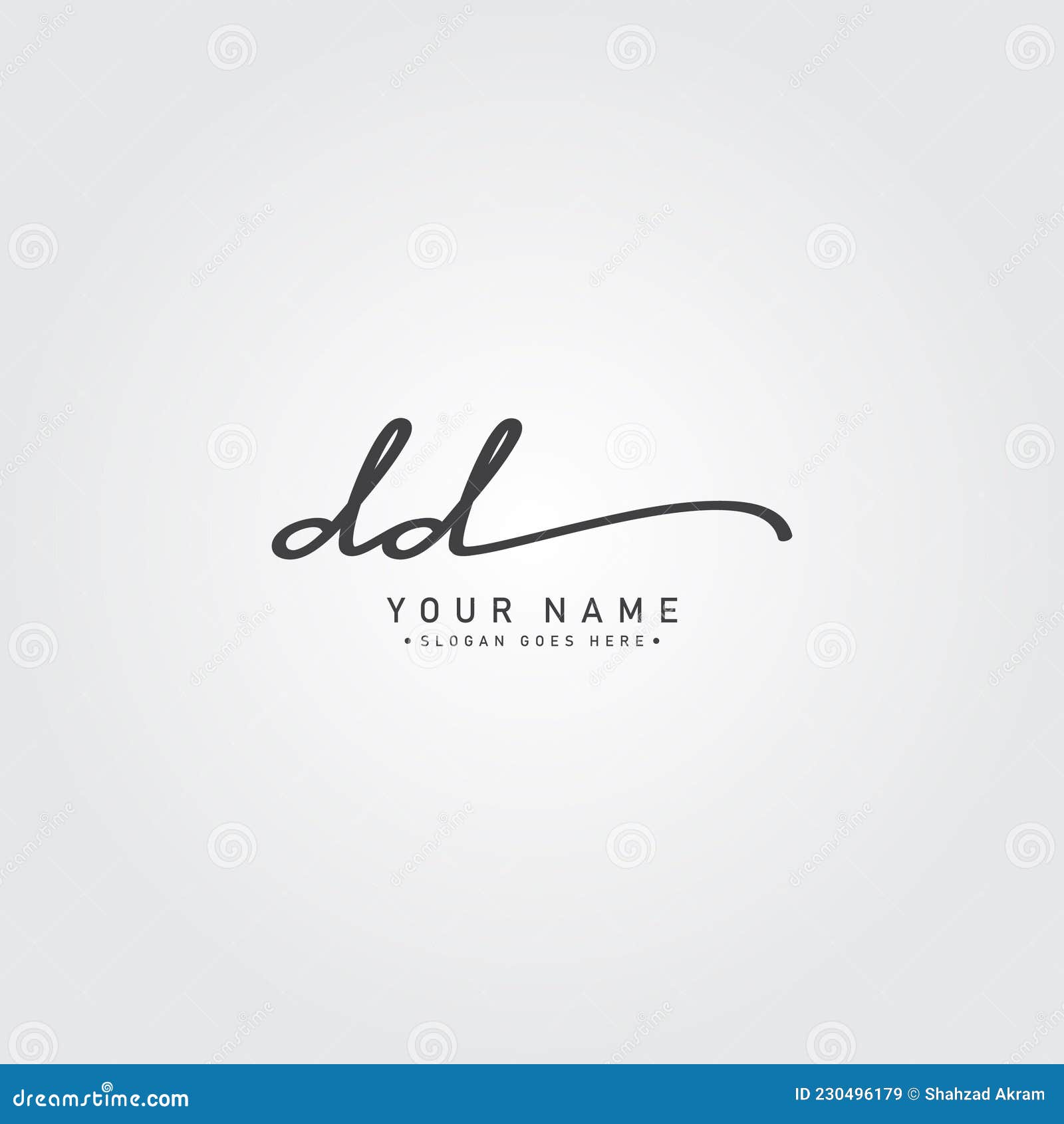 Initial Letter DD Logo - Handwritten Signature Logo Stock Vector ...