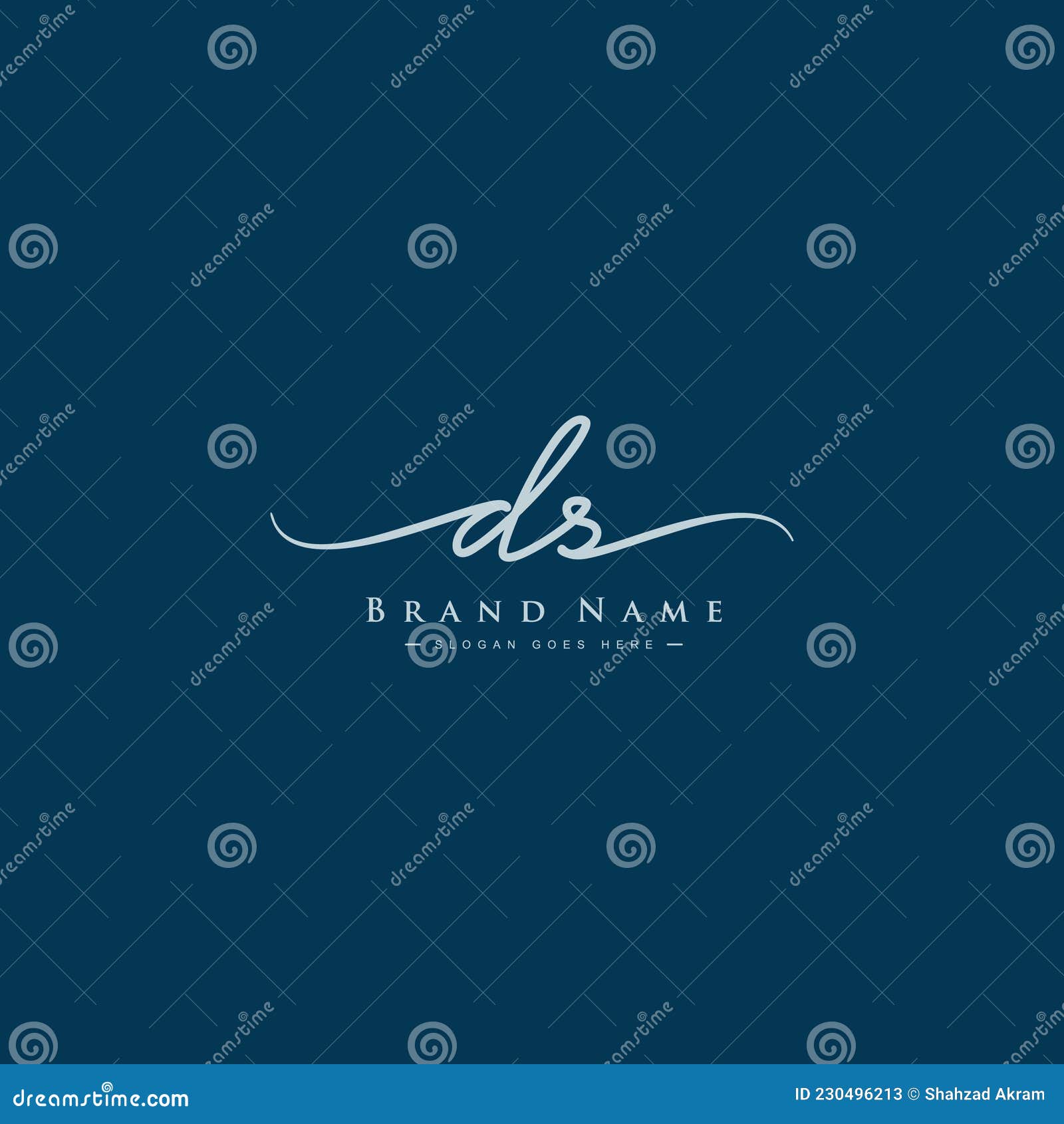 Initial Letter DS Logo - Handwritten Signature Logo for Alphabet D and ...