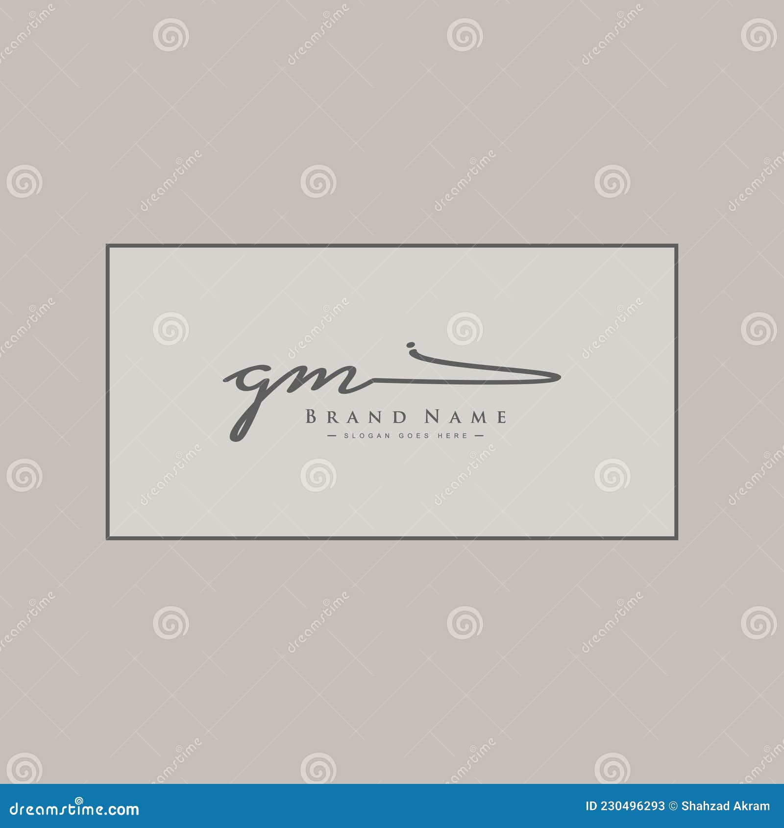 Initial Letter GM Logo - Handwritten Signature Logo for Alphabet G and ...