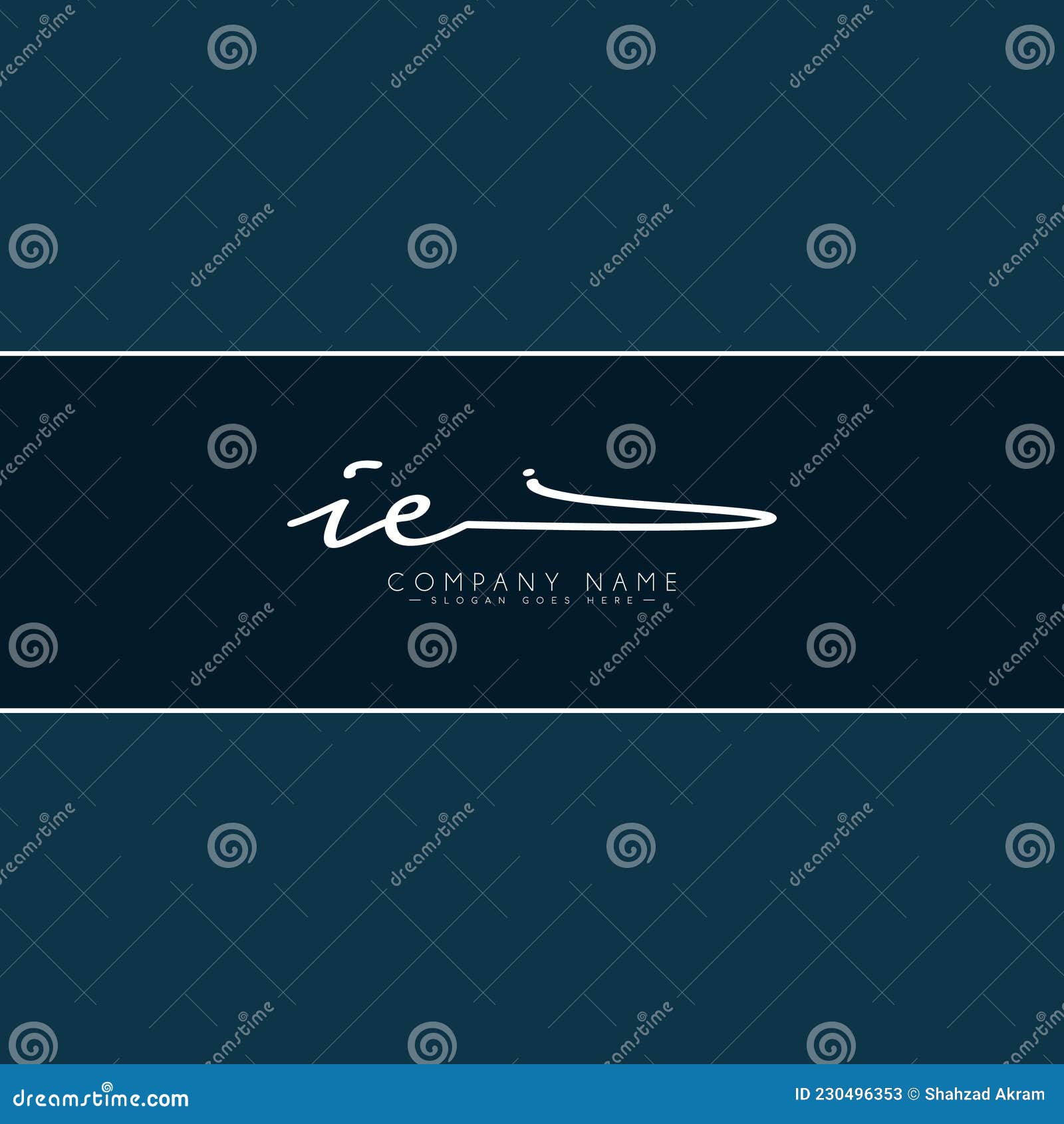Initial Letter IE Logo - Handwritten Signature Logo for Alphabet I and ...