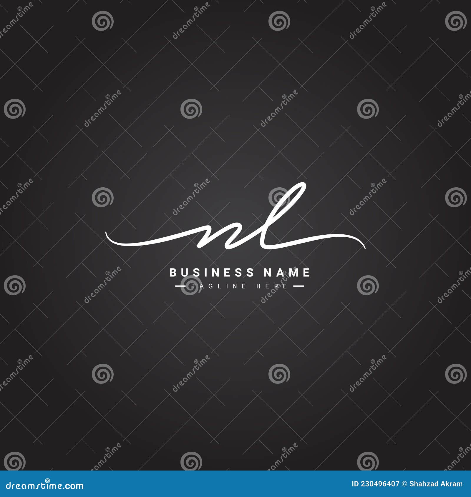 Initial Letter NL Logo - Handwritten Signature Logo for Alphabet N and ...