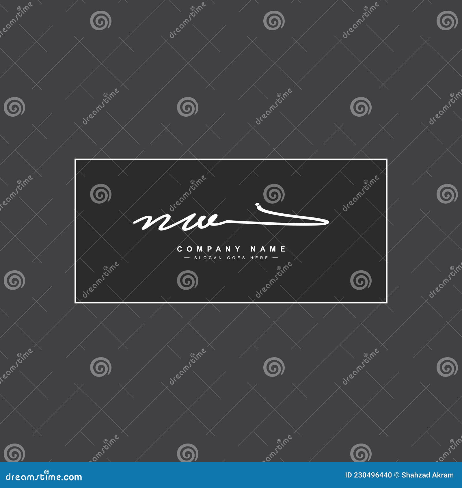 Initial Letter NW Logo - Handwritten Signature Logo for Alphabet N and ...