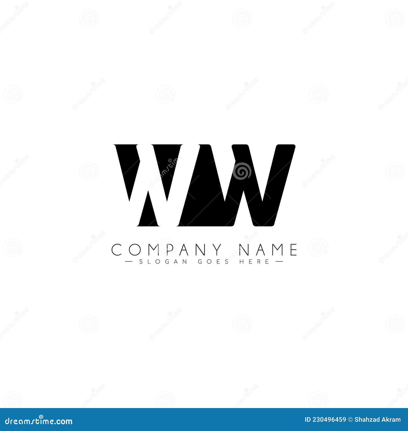 Initial Letter WW Logo - Simple Business Logo Stock Vector ...