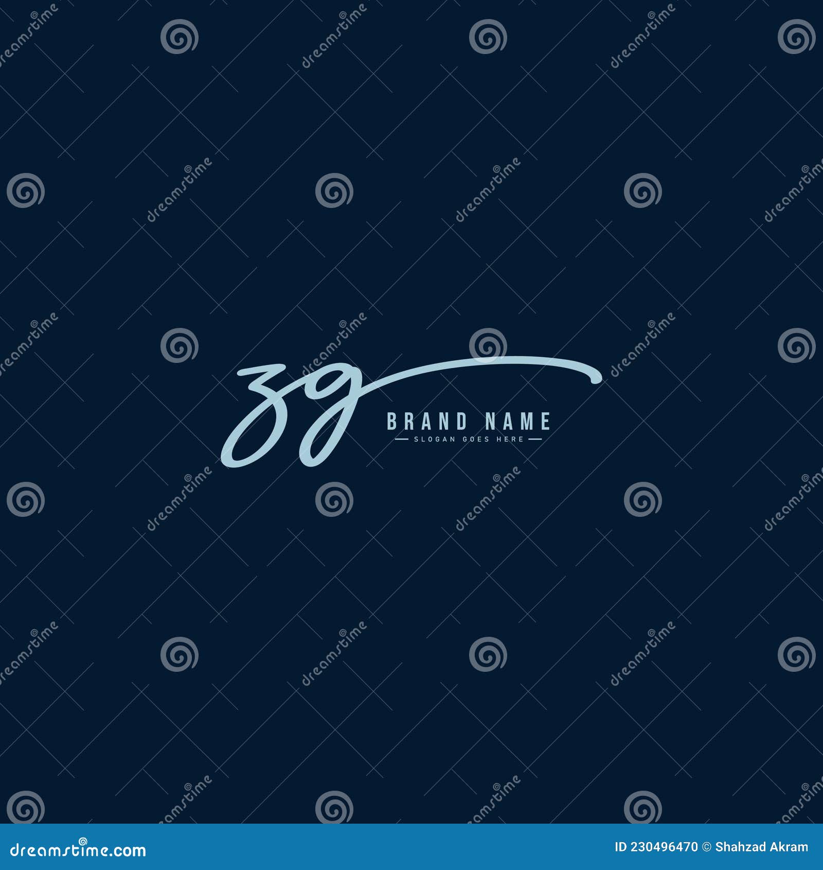 Initial Letter ZG Logo - Handwritten Signature Logo for Alphabet Z and ...