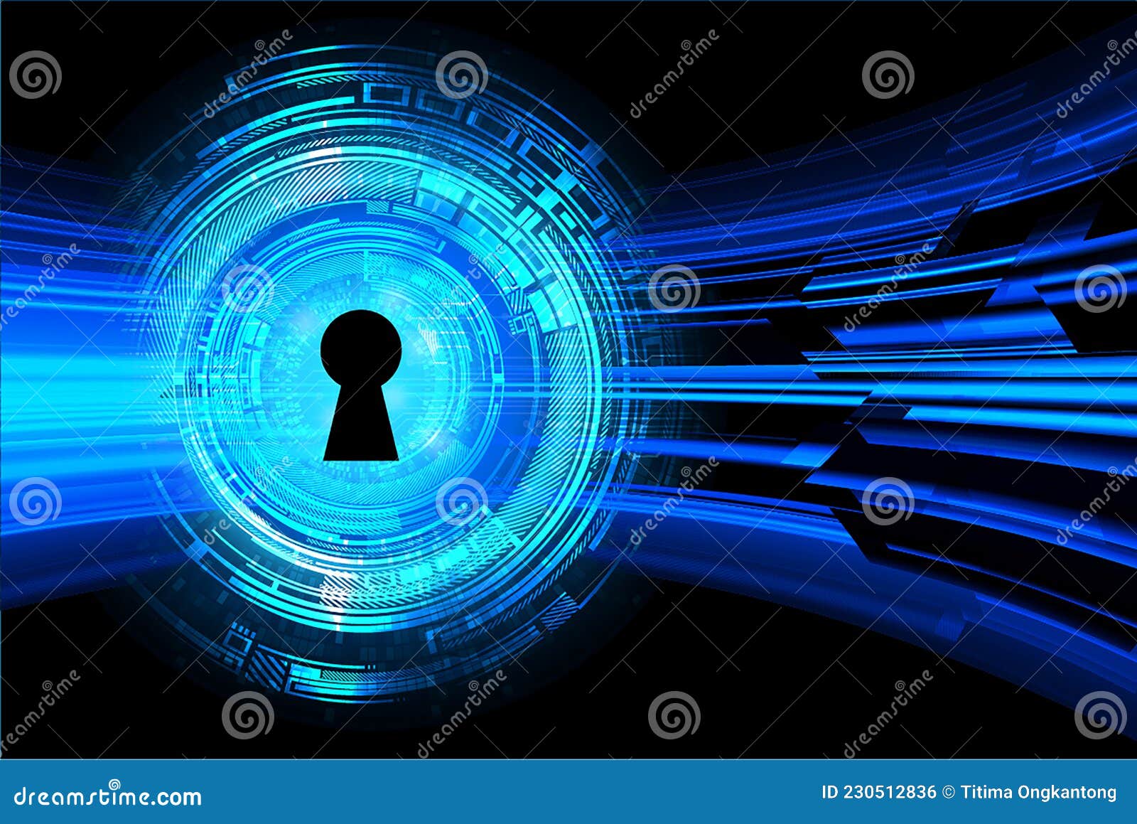 Closed Padlock on Digital Background, Cyber Security Safety Concept ...