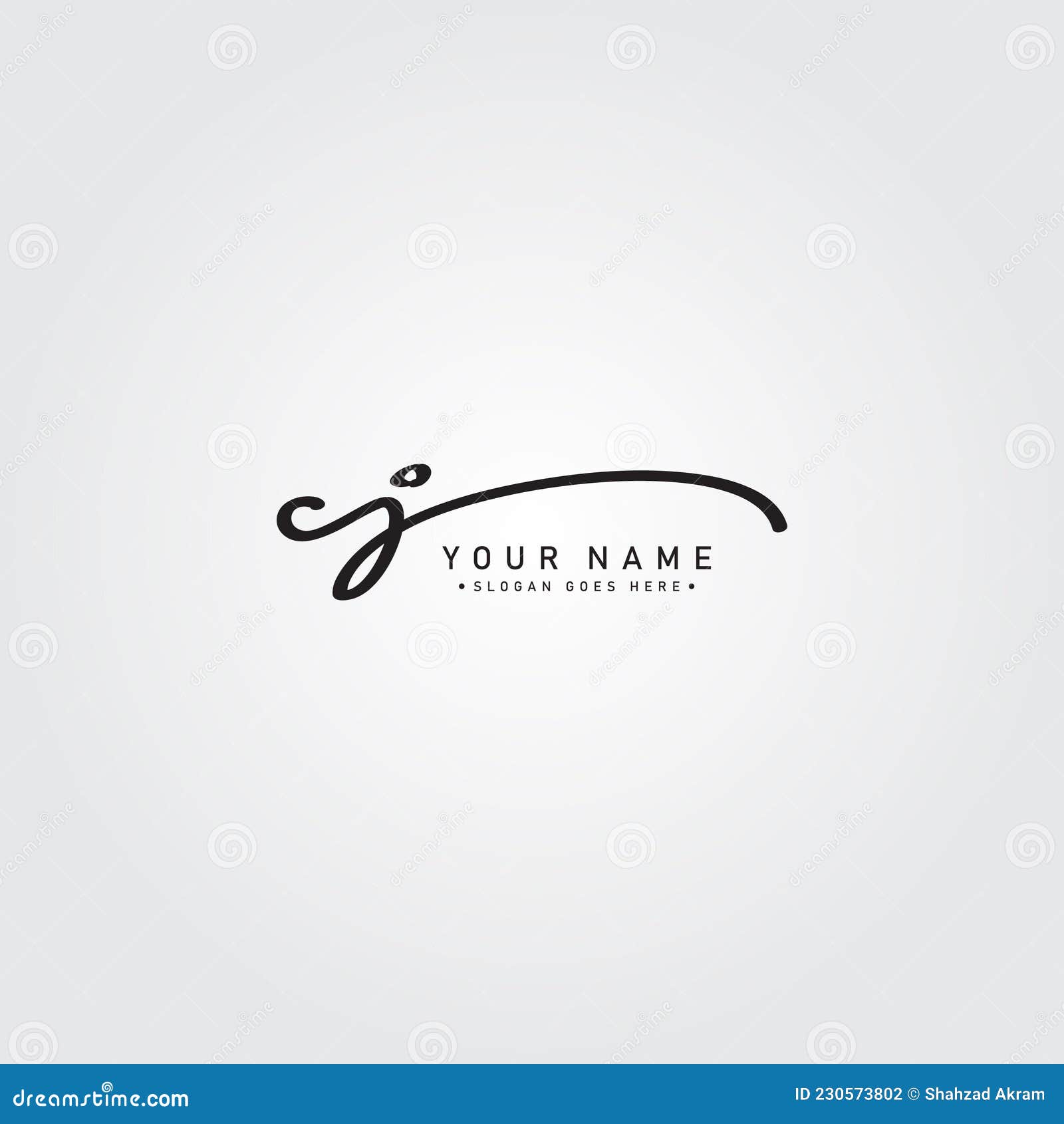 Initial Letter CJ Logo - Handwritten Signature Logo for Alphabet C and ...