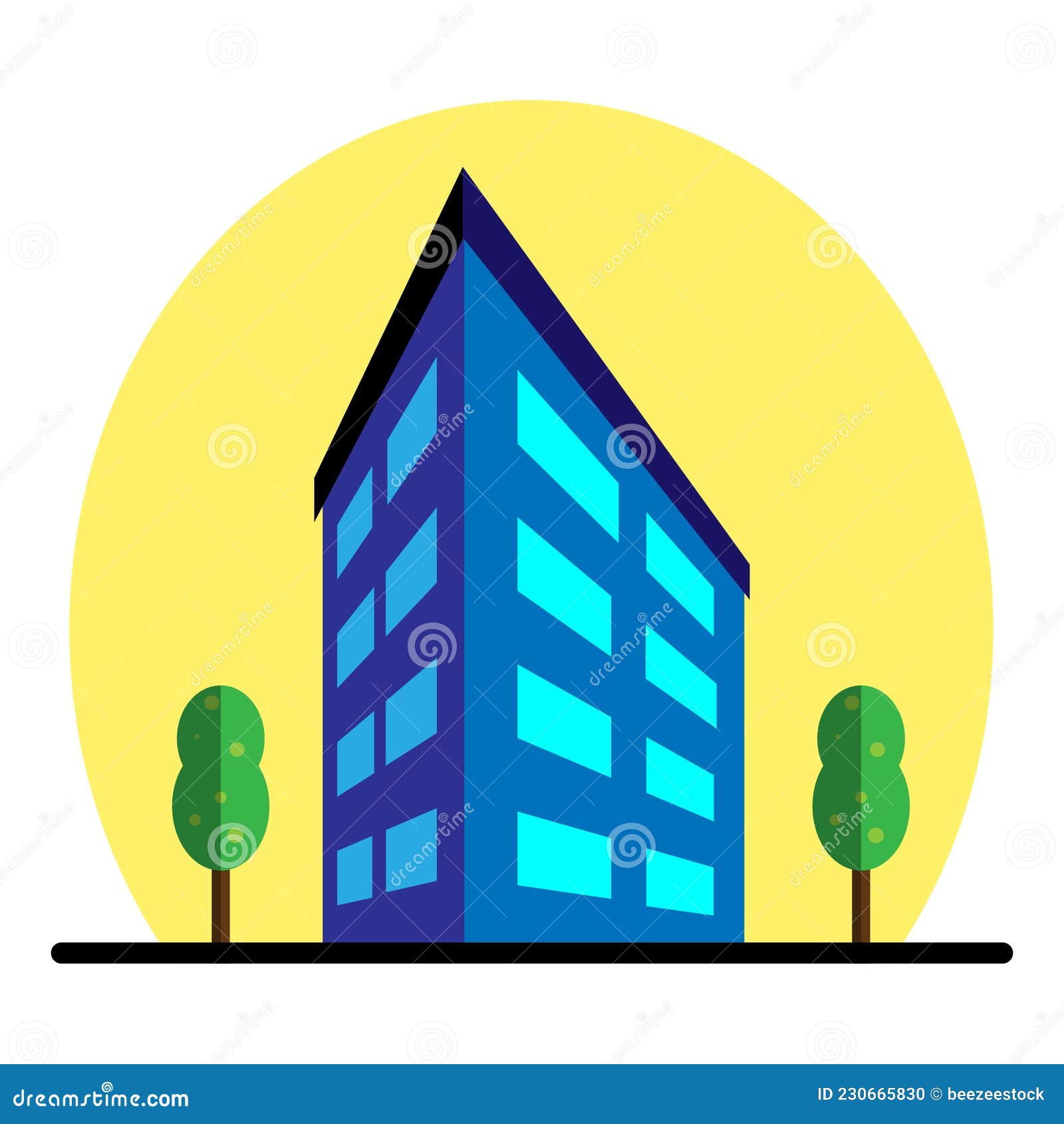 Modern High-rise Apartment or Office Building. Stock Vector ...