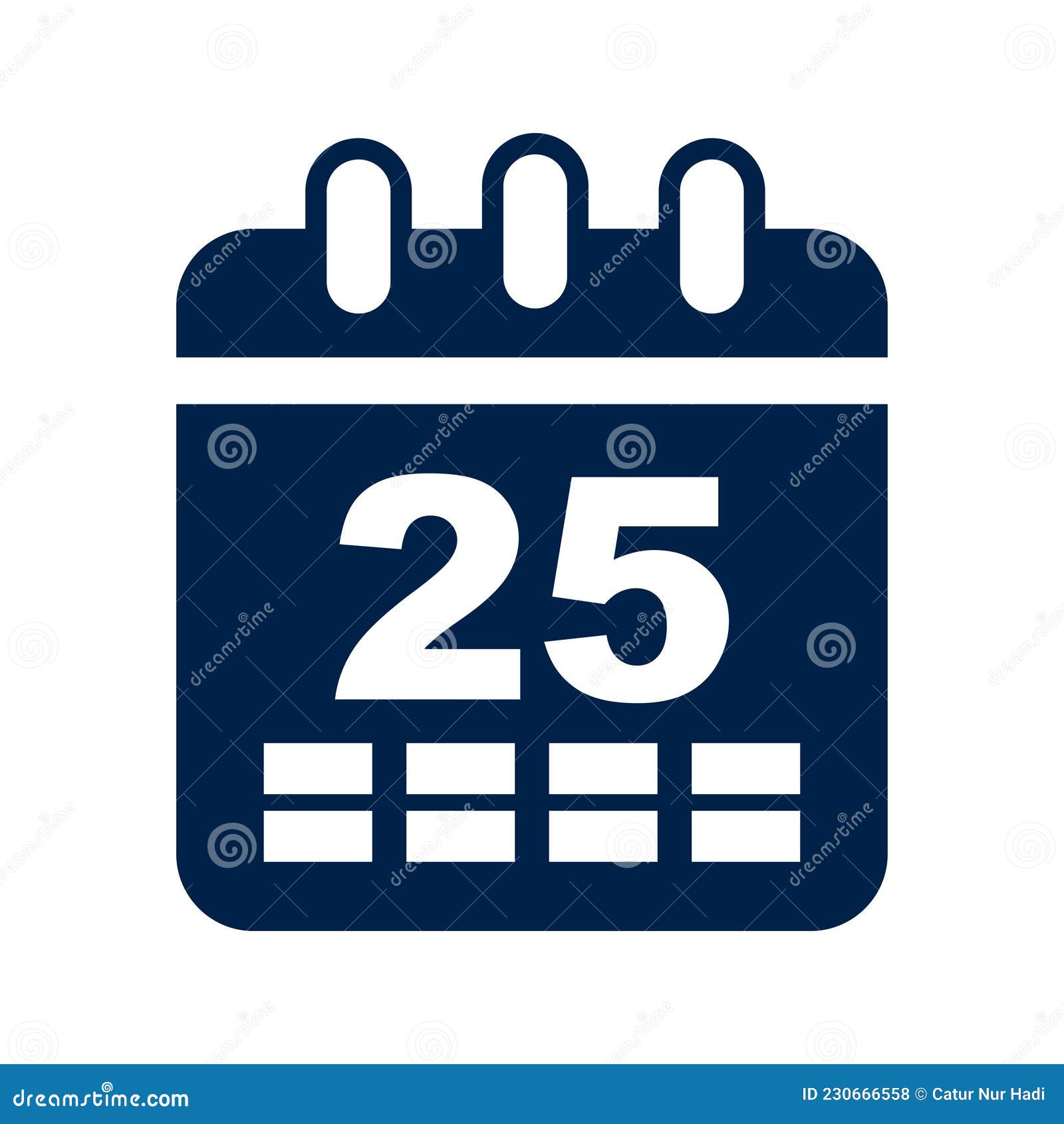 Calendar 25 Icon Logo Vector Design Illustration, Isolated on White ...
