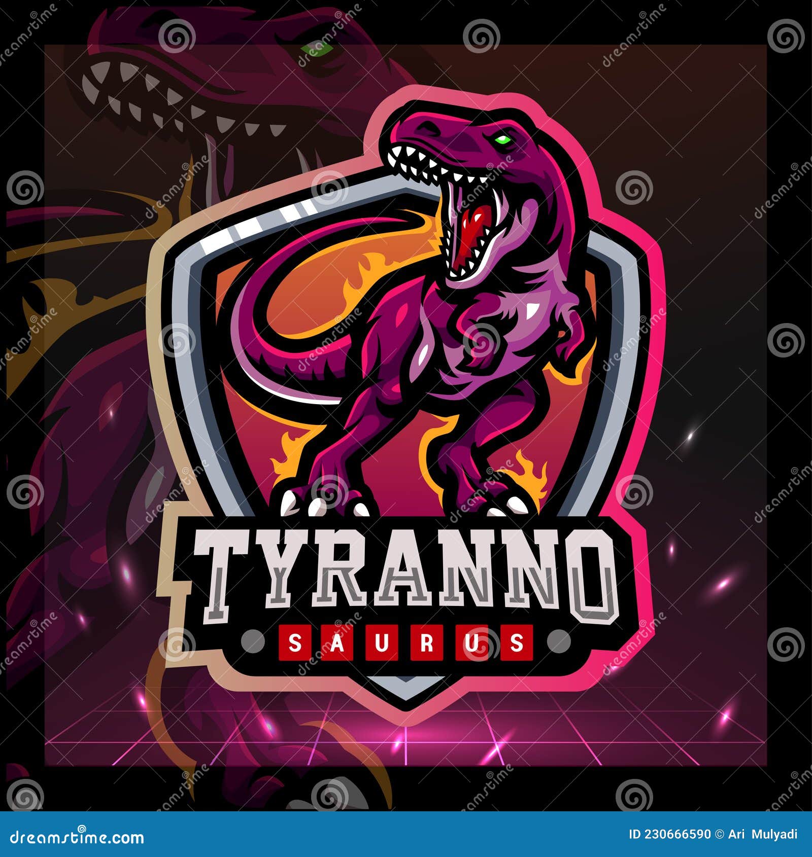Tyrannosaurus Rex Esport Mascot Logo Design Vector Illustration ...